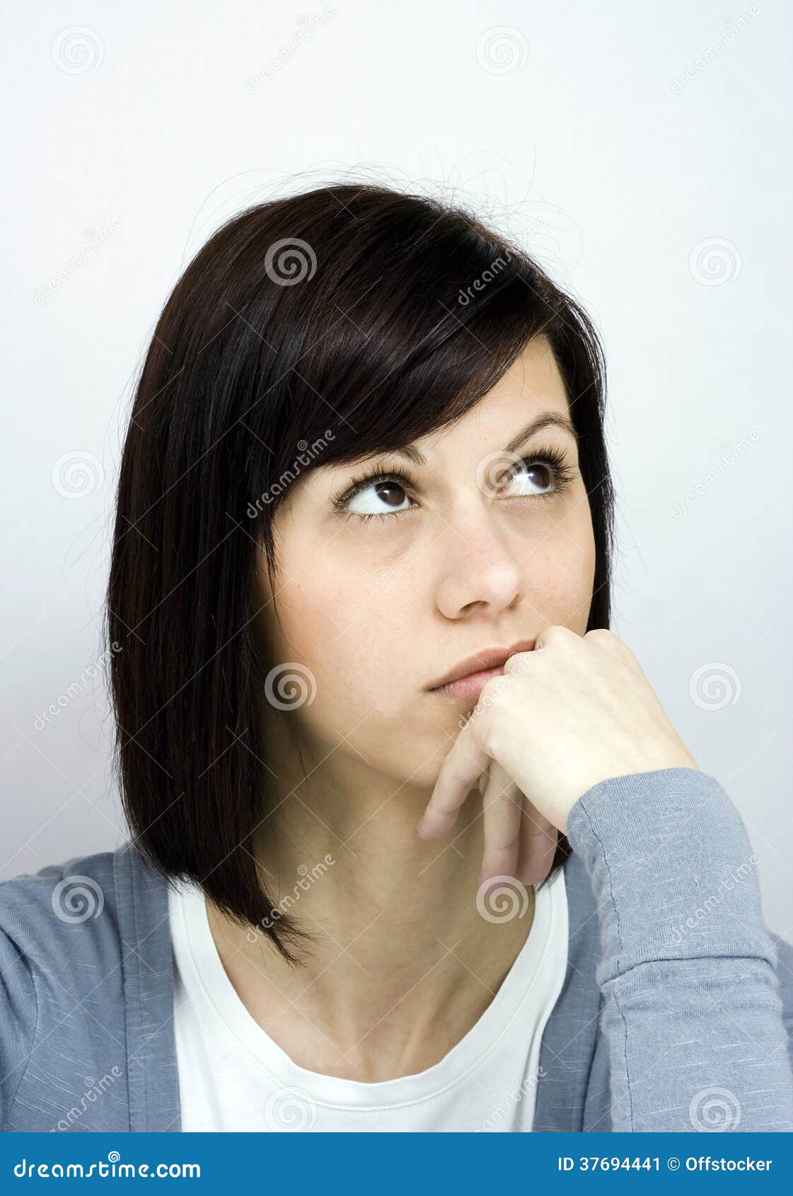 Thoughtful woman stock image. Image of eyes, expression - 37694441