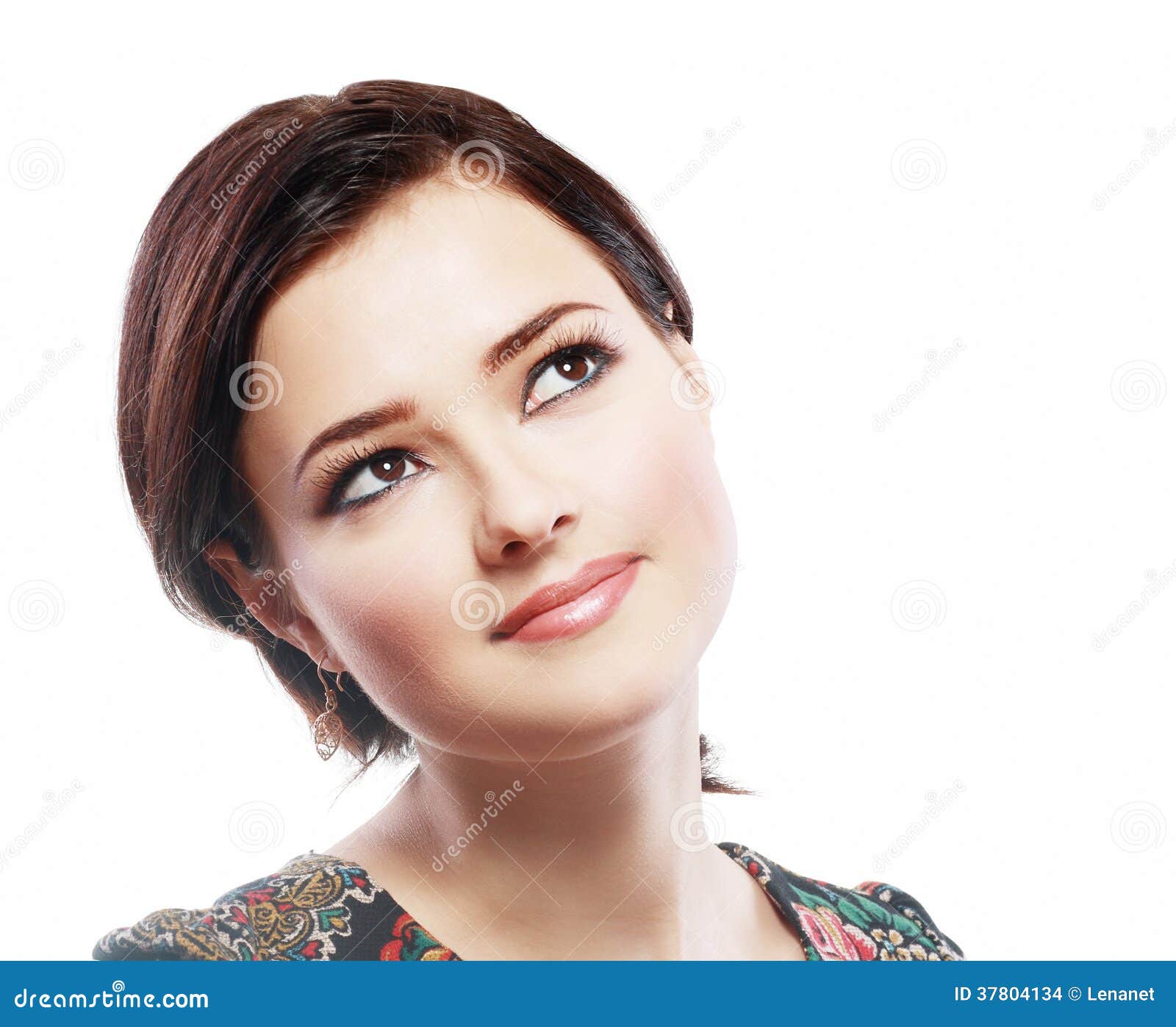 Thoughtful woman stock photo. Image of cute, isolate - 37804134