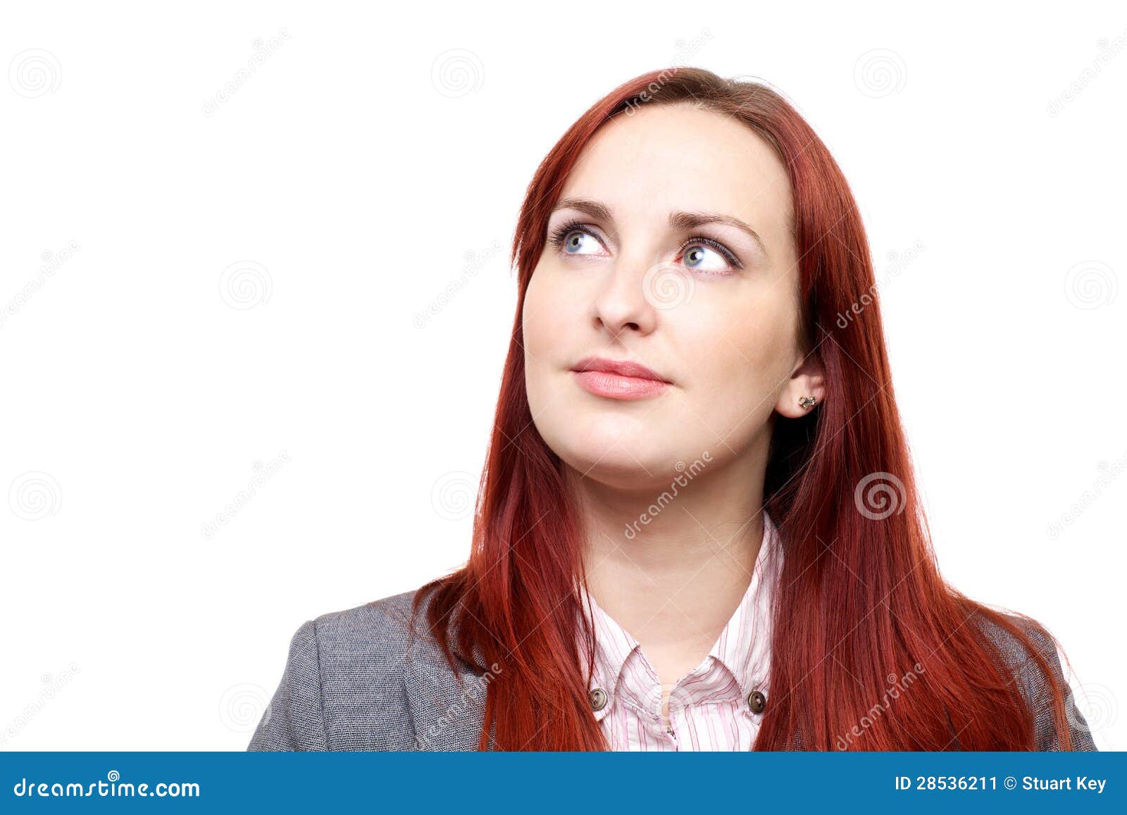 Thoughtful Woman, Looking Up Stock Image - Image of thoughtful, people ...