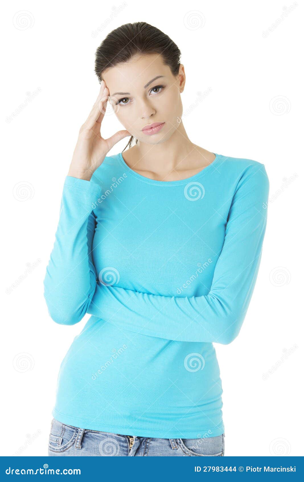 Thoughtful Woman with Problem Stock Photo - Image of beautiful, modern ...