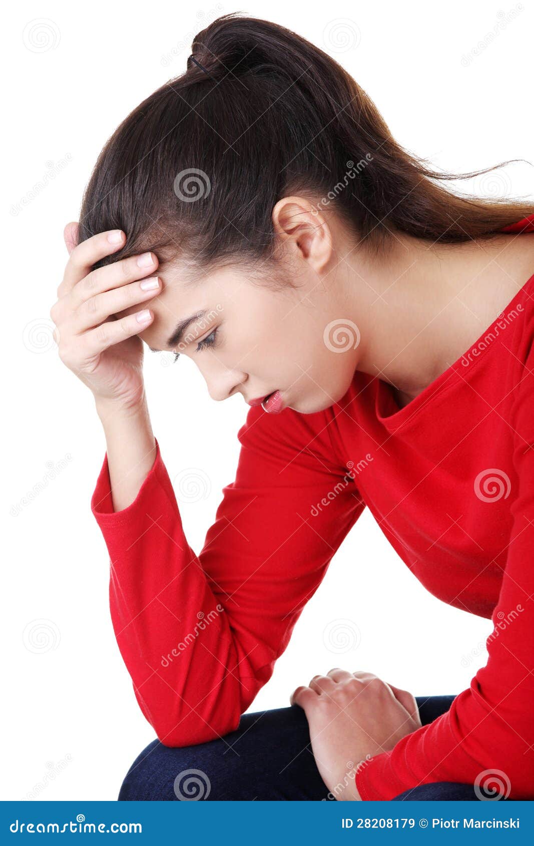 Thoughtful Woman with Problem Stock Image - Image of grief, lifestyle ...