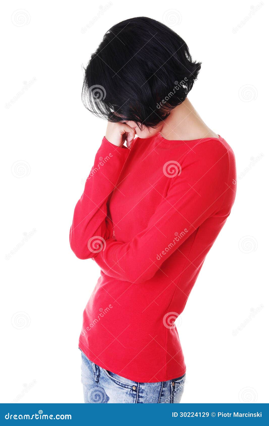 Thoughtful Woman with Problem Stock Image - Image of isolated ...