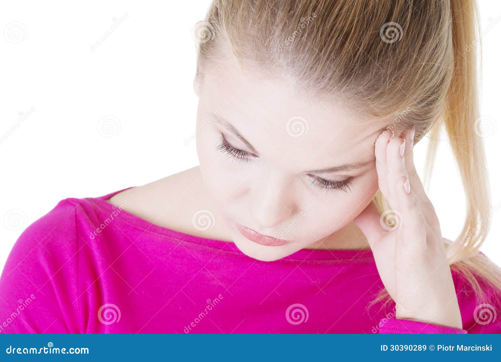 Thoughtful Woman with Problem Stock Image - Image of distressed, modern ...