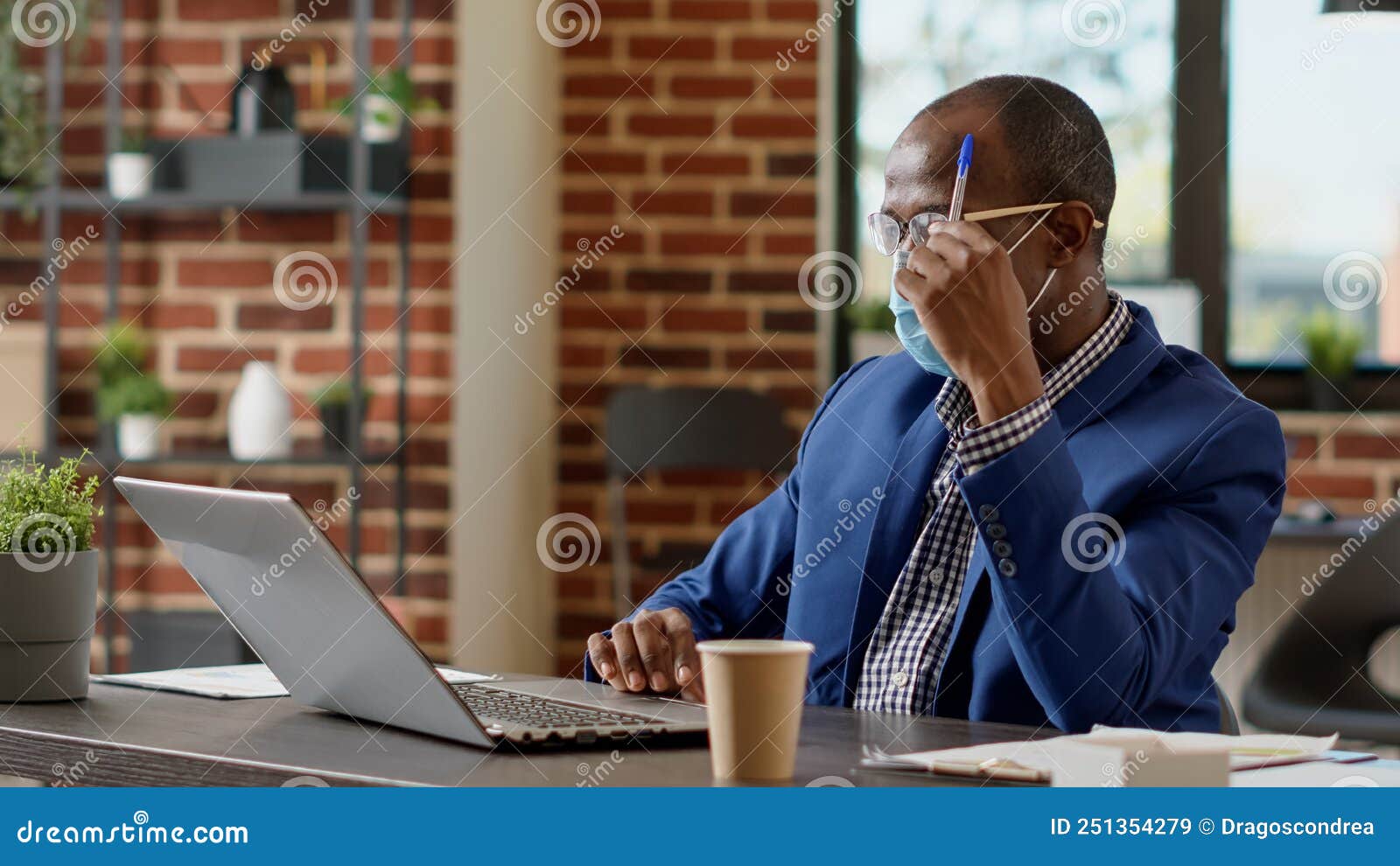 Thoughtful Worker Brainstorming Ideas To Create Project Stock Image ...