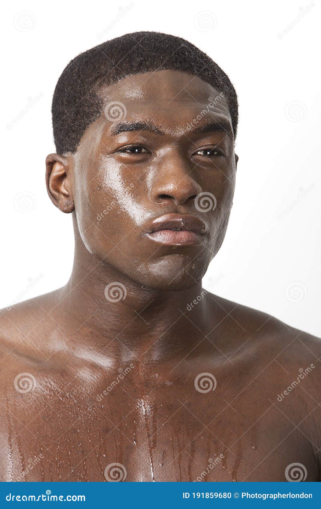 Thoughtful Young African American Man Sweating Over White Background ... Thoughtful Young African American Man Sweating Over White Background ...