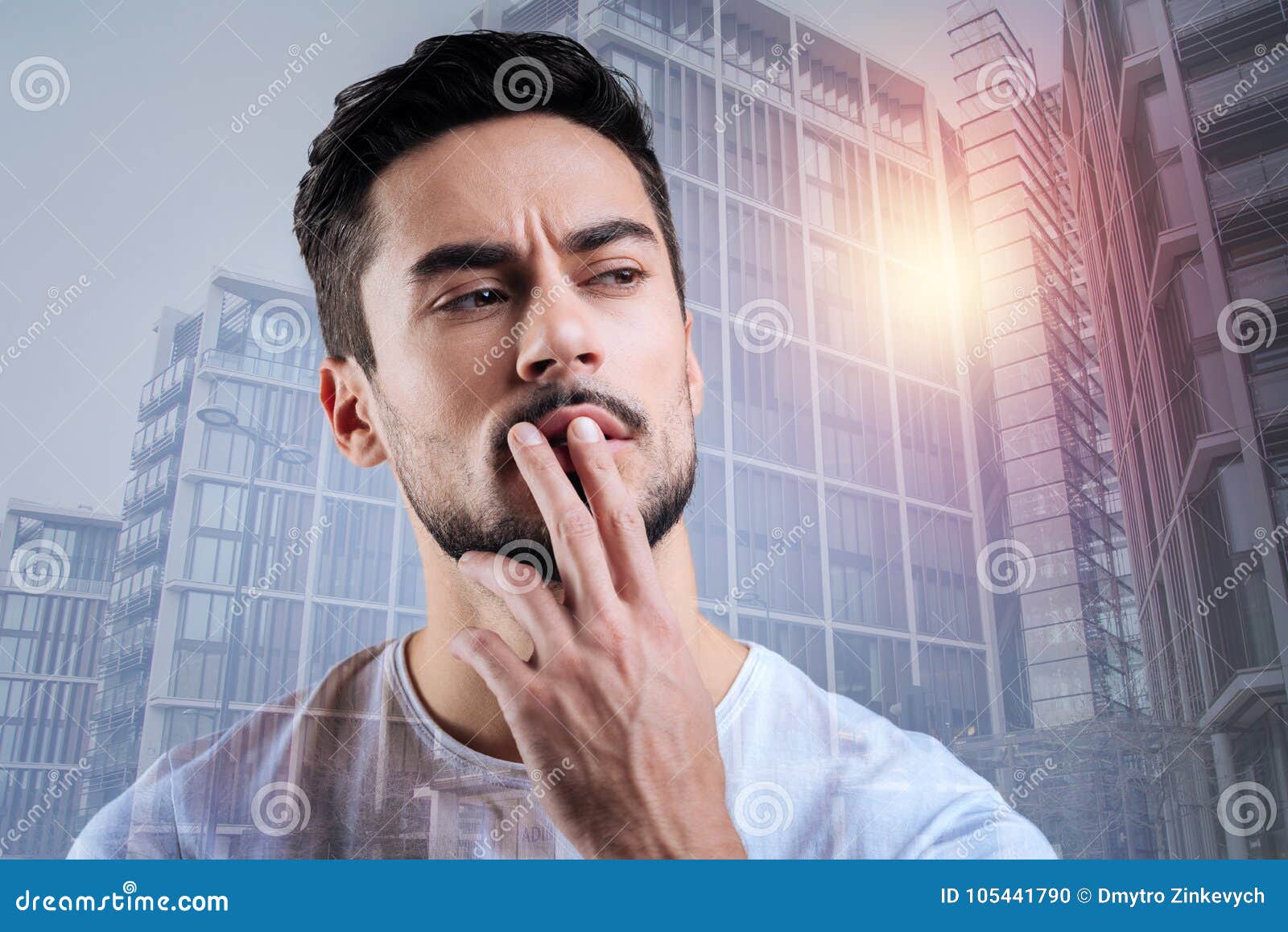 Thoughtful Young Engineer Standing and Thinking about the New Project ...