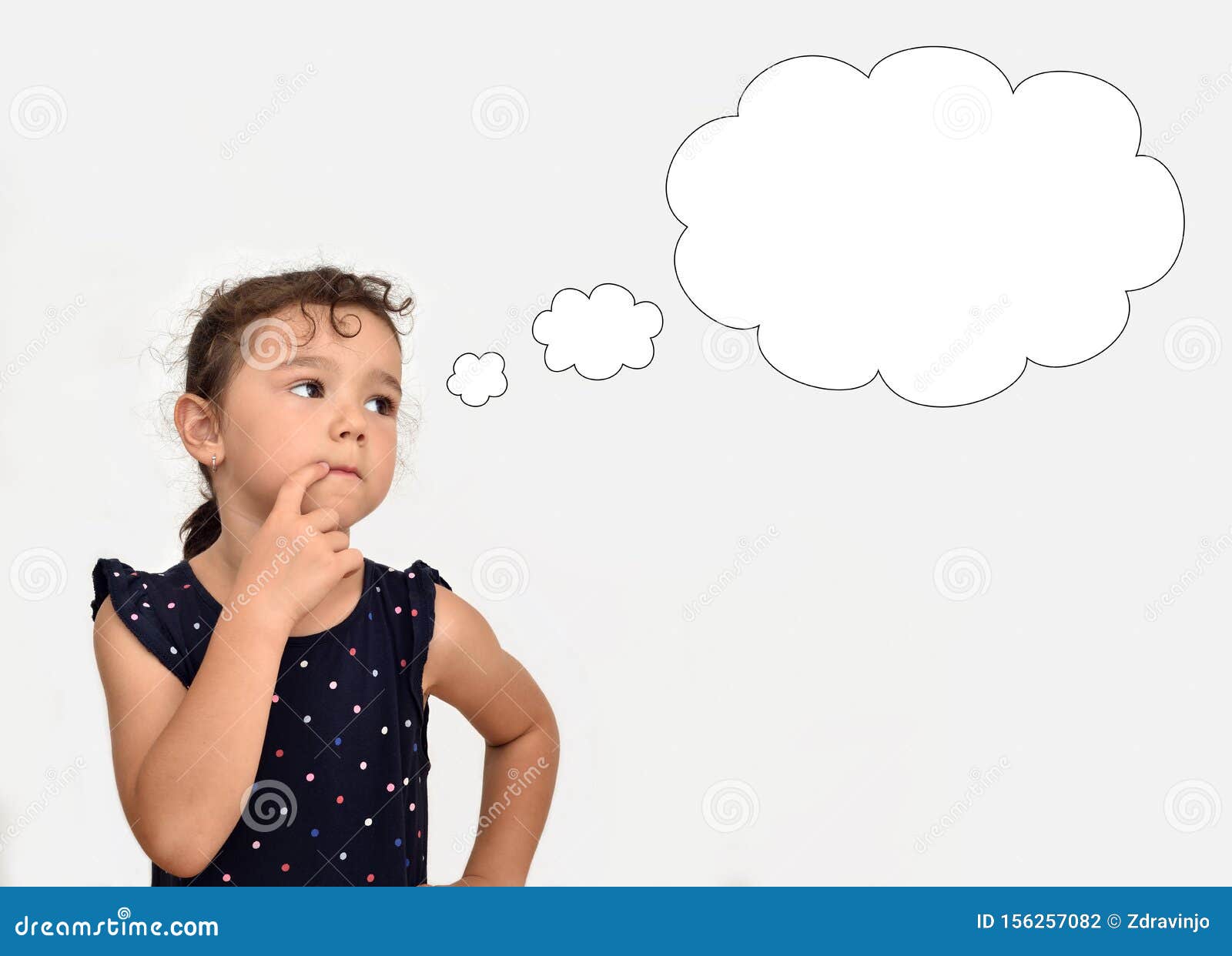 Thoughtful Young Girl with an Empty Thought Bubble Stock Photo - Image ...