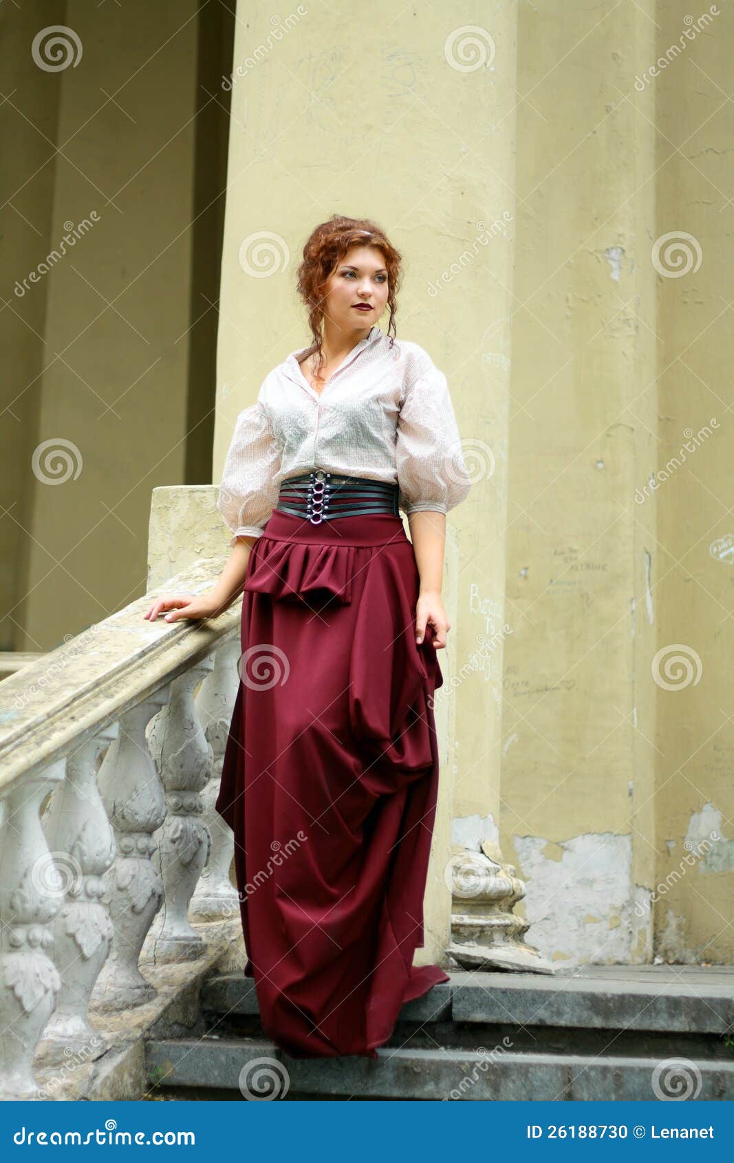 Thoughtful Young lady walk stock photo. Image of model - 26188730
