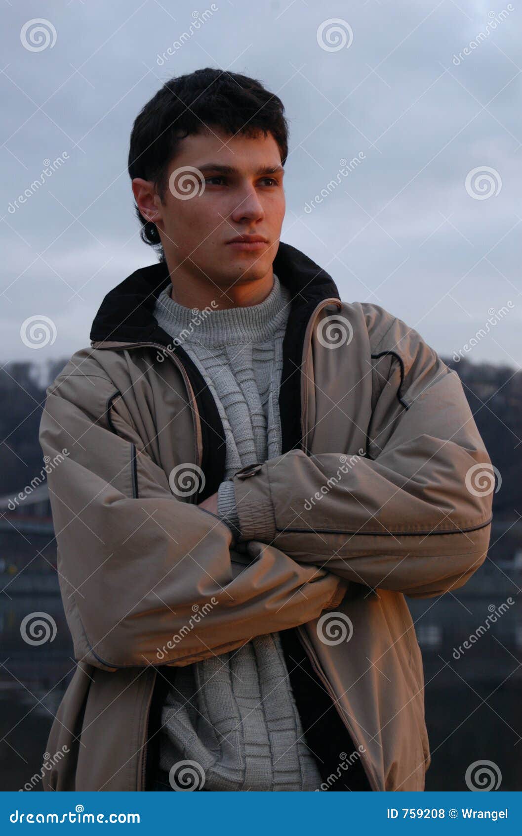 Thoughtful Young Man stock photo. Image of gorgeous, model - 759208
