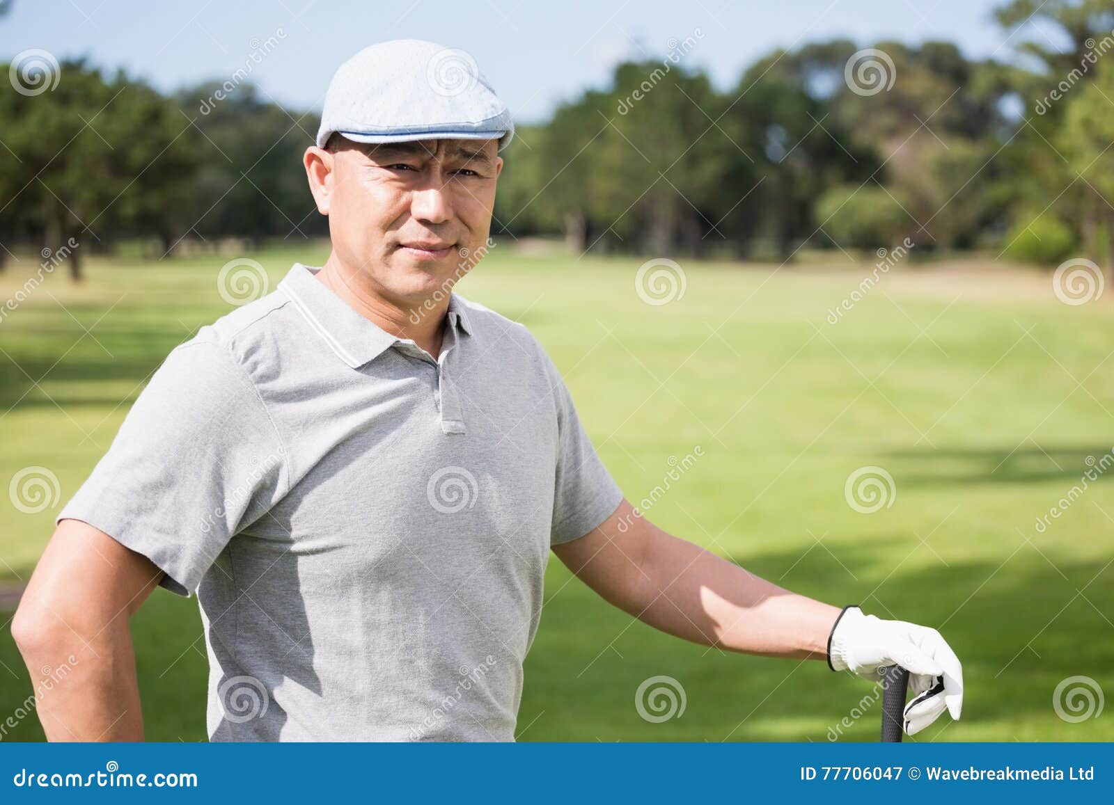 Thoughtful Young Man with Golf Club Stock Image - Image of sport ...