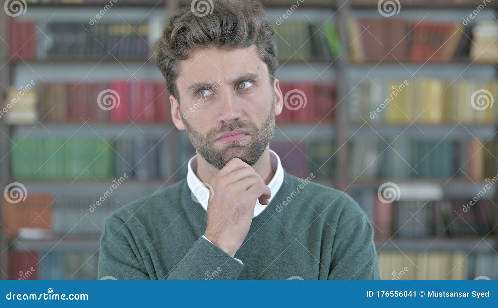 Thoughtful Young Man Thinking about Something Stock Image - Image of ...