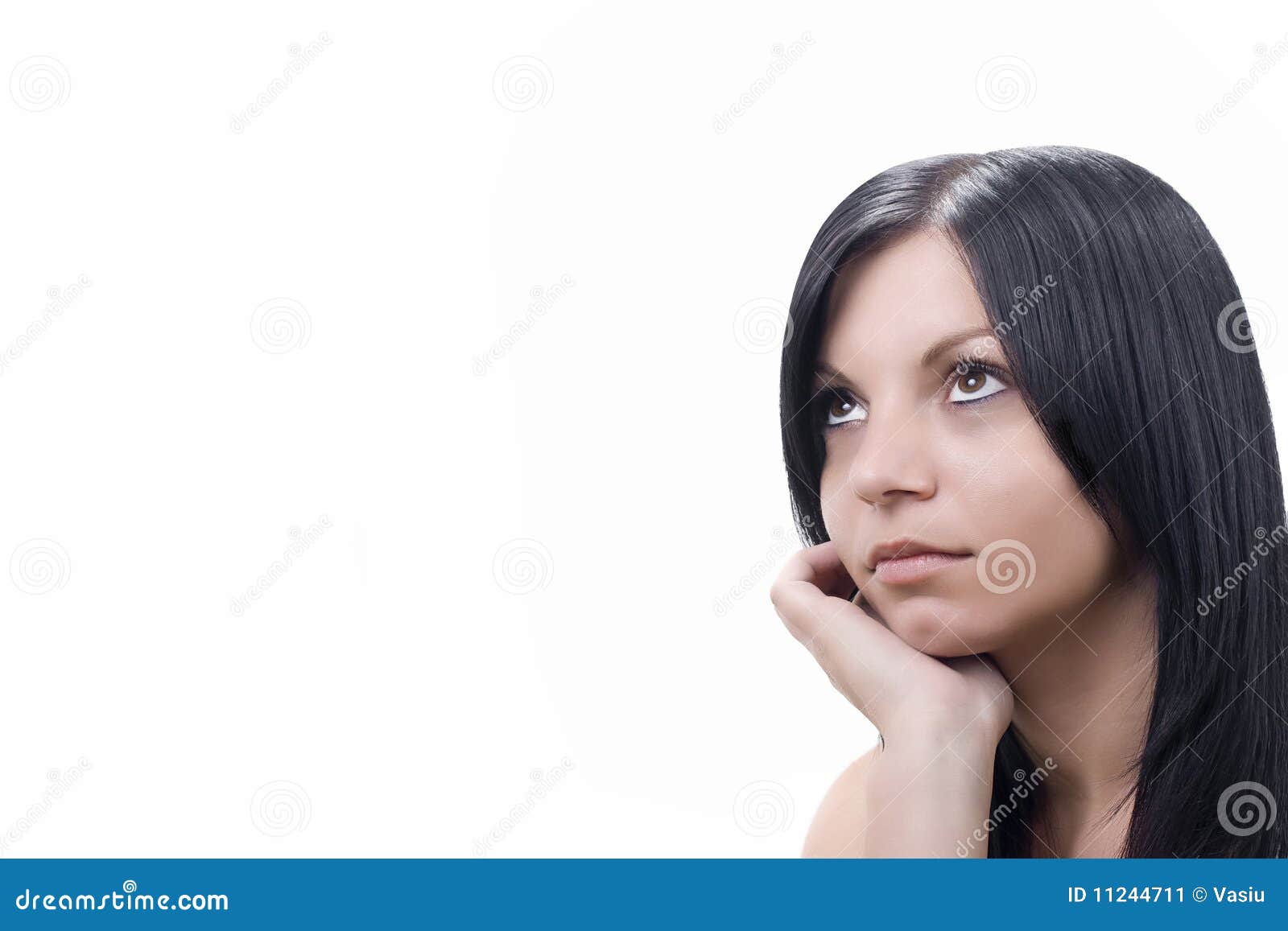 Thoughtful young woman stock image. Image of closeup - 11244711