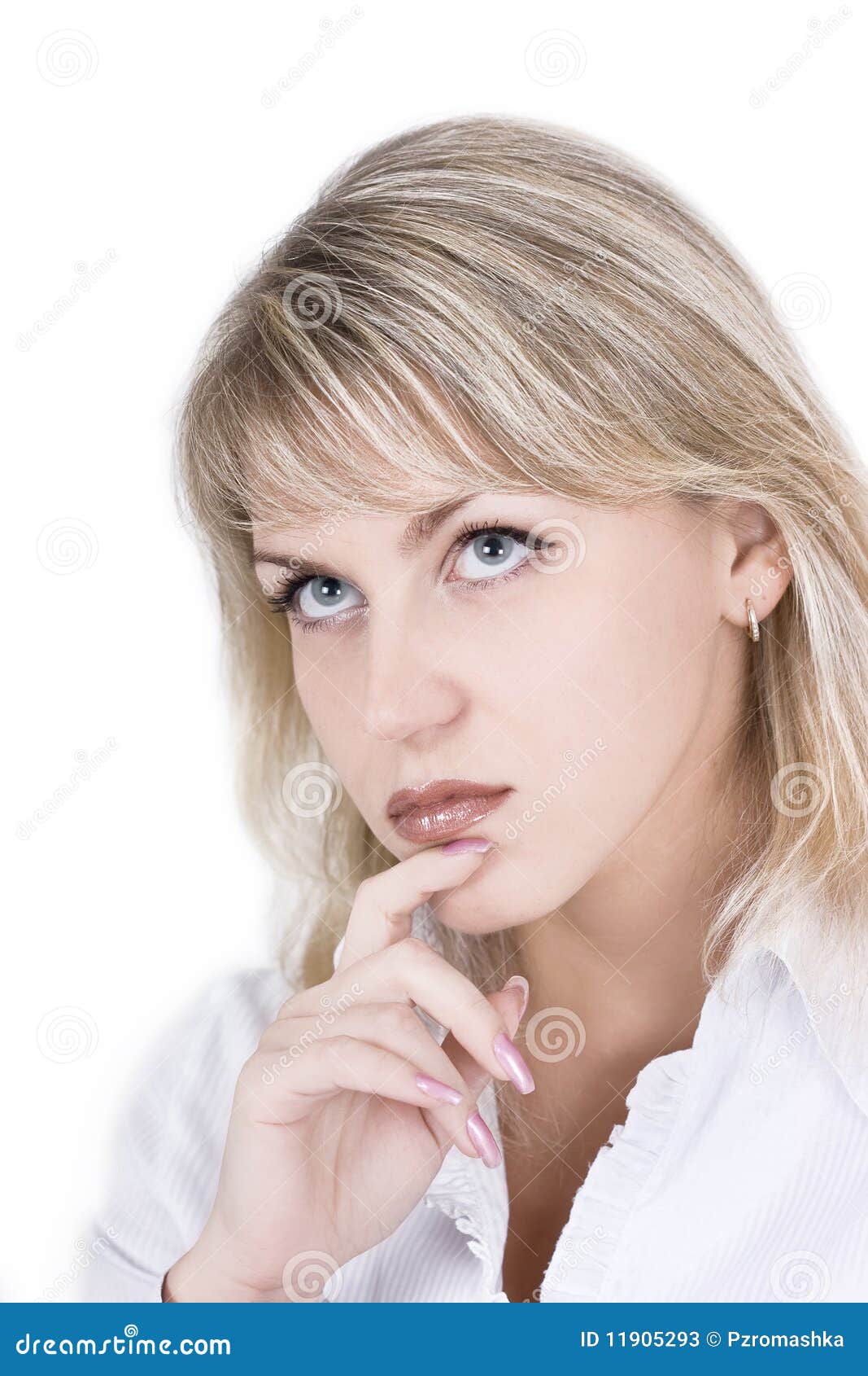 The thoughtful young woman stock image. Image of fashion - 11905293