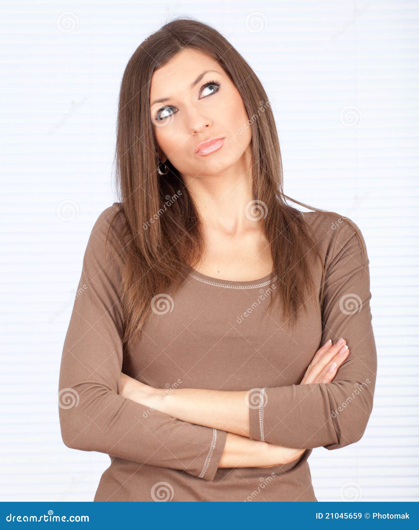 Thoughtful young woman stock image. Image of emotion - 21045659