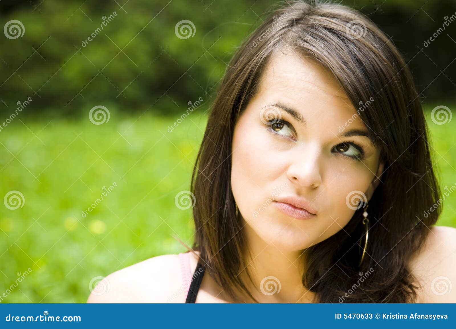 Thoughtful young woman stock image. Image of caucasian - 5470633