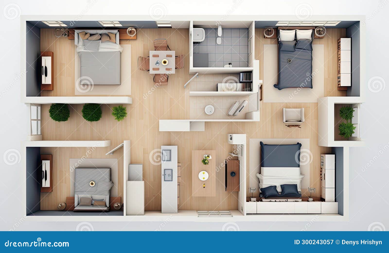 A Thoughtfully Designed Two Bedroom Apartment with Efficient Floor Plan ...