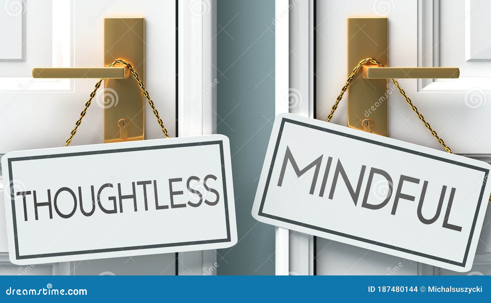 Thoughtless And Mindful As Different Choices In Life - Pictured As ...
