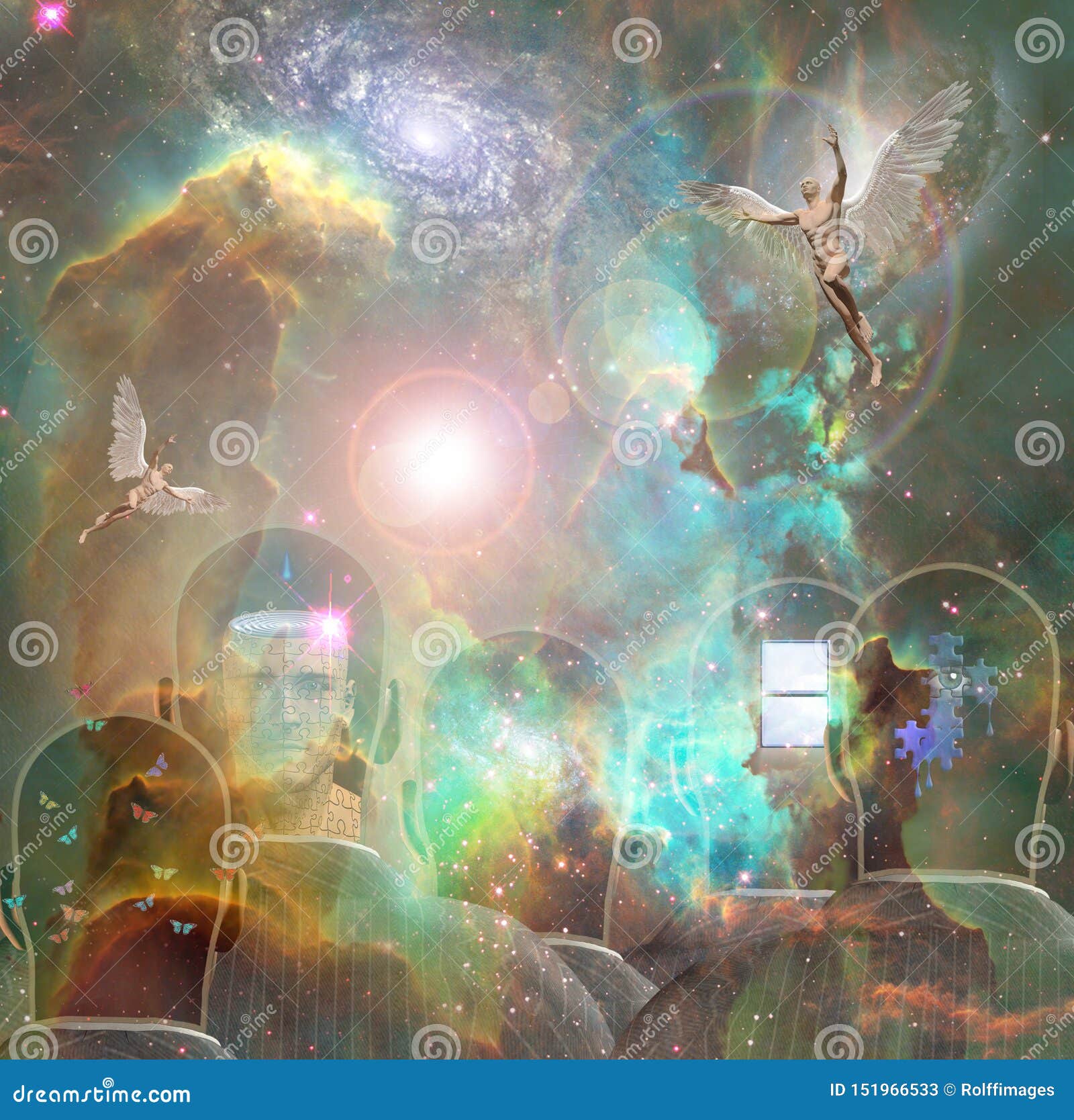 Thoughts and Angels stock illustration. Illustration of human - 151966533