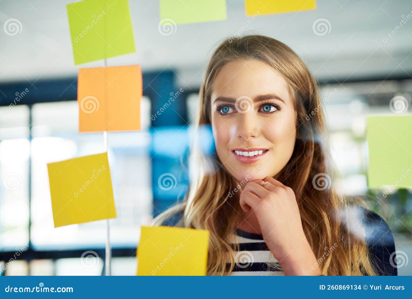 When Thoughts Become Visible. a Young Woman Having a Brainstorming ...
