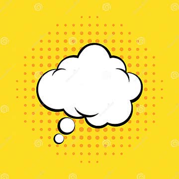 Thoughts Bubble in Pop Art Comics Style. Comic Speech Bubble. Vector ...