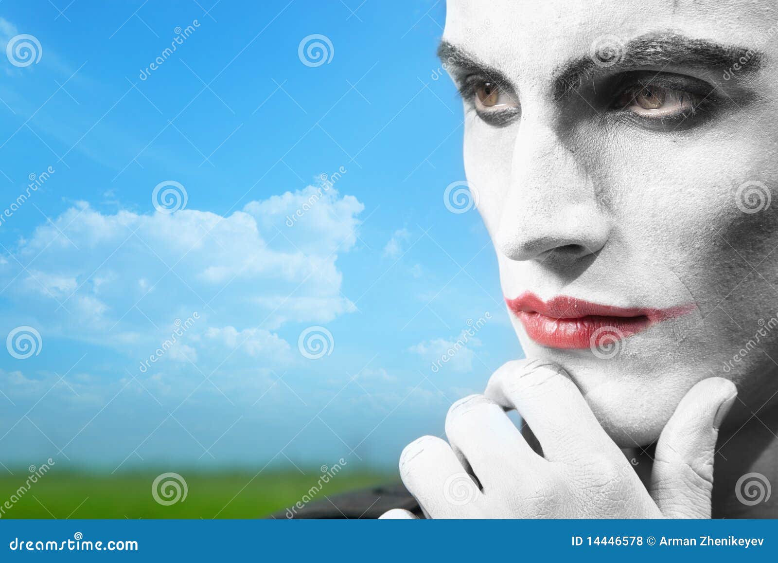 Thoughts of the clown stock photo. Image of chimera, funny - 14446578