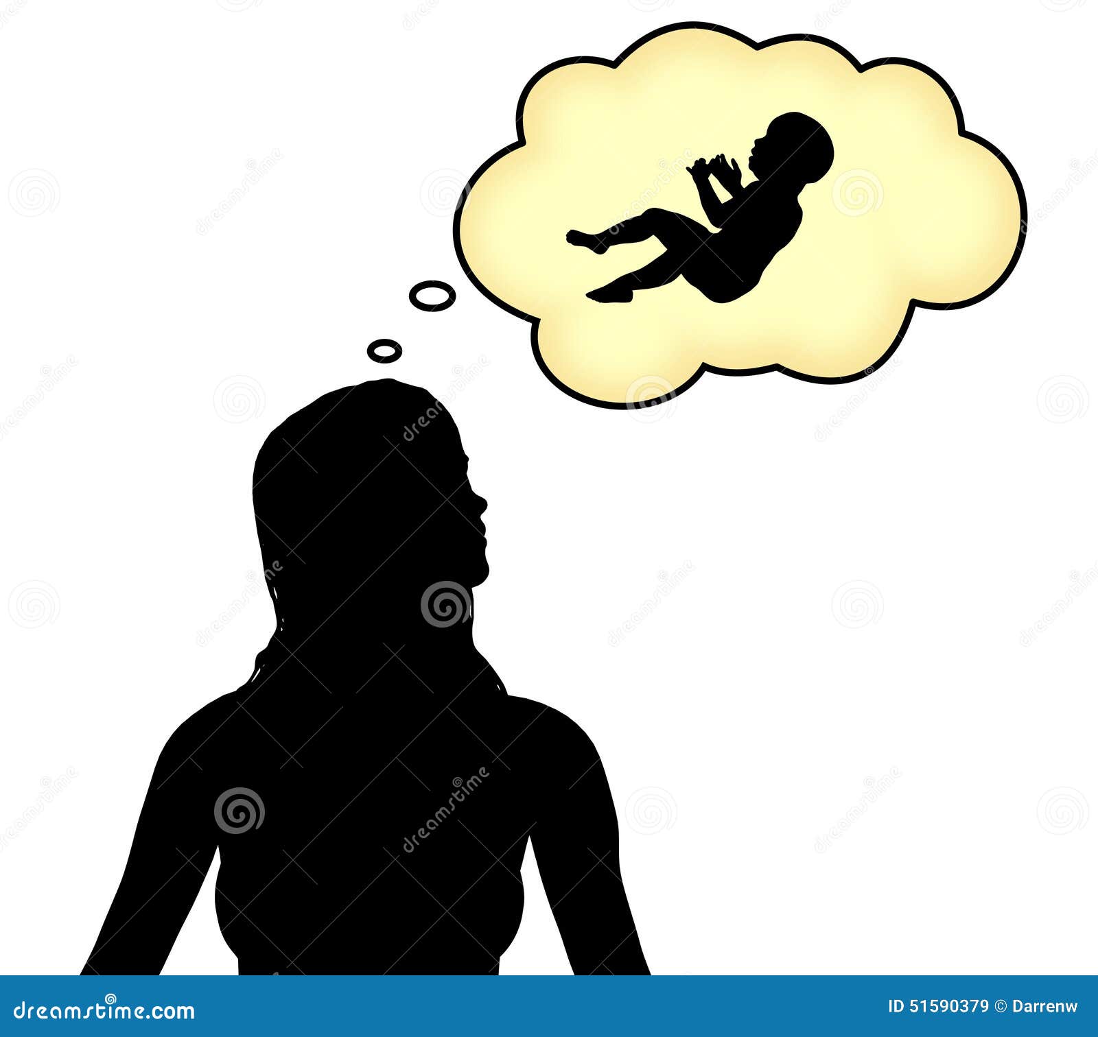 Thoughts of having a baby stock illustration. Illustration of woman ...
