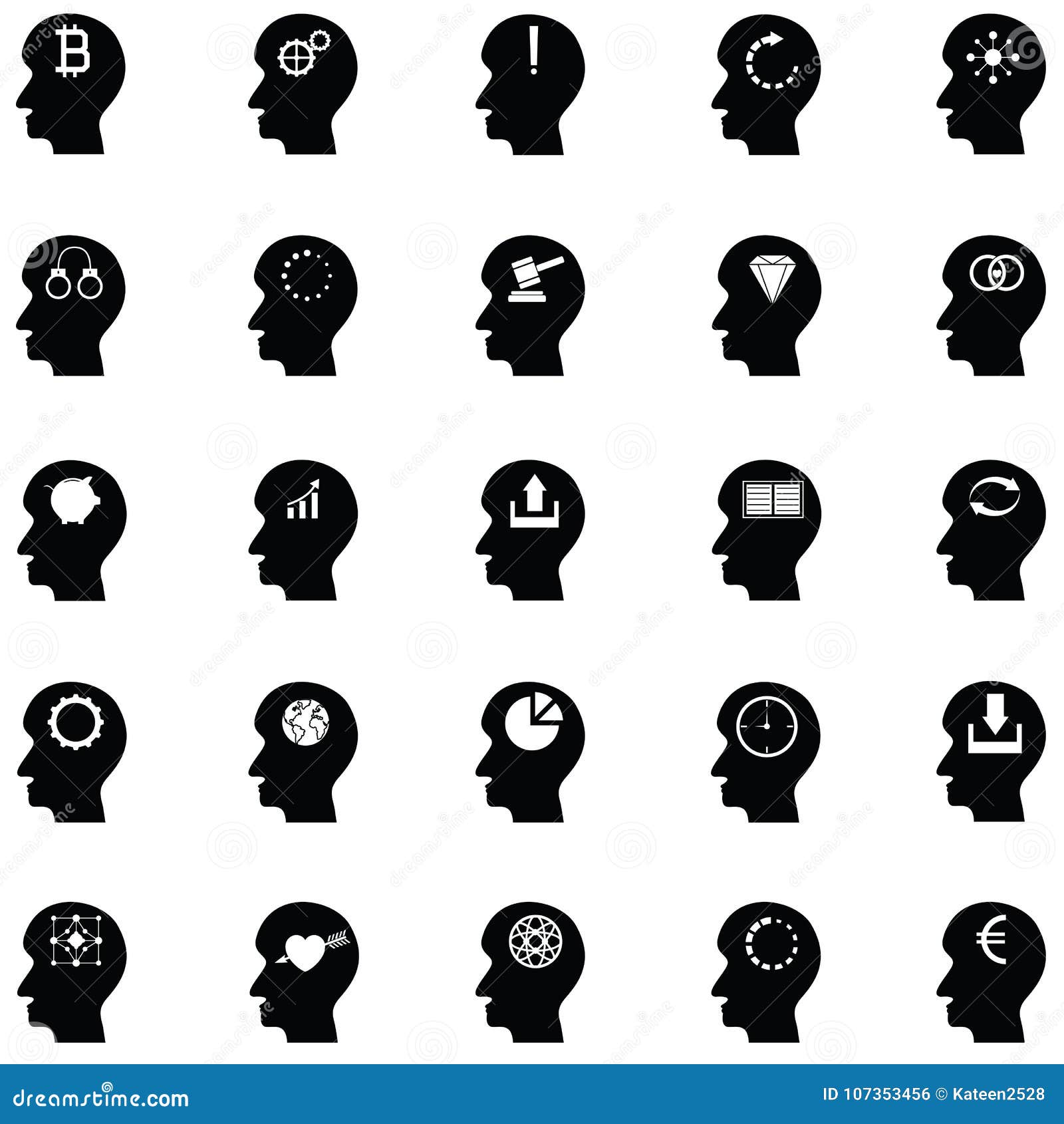 Thoughts icon set stock vector. Illustration of health - 107353456