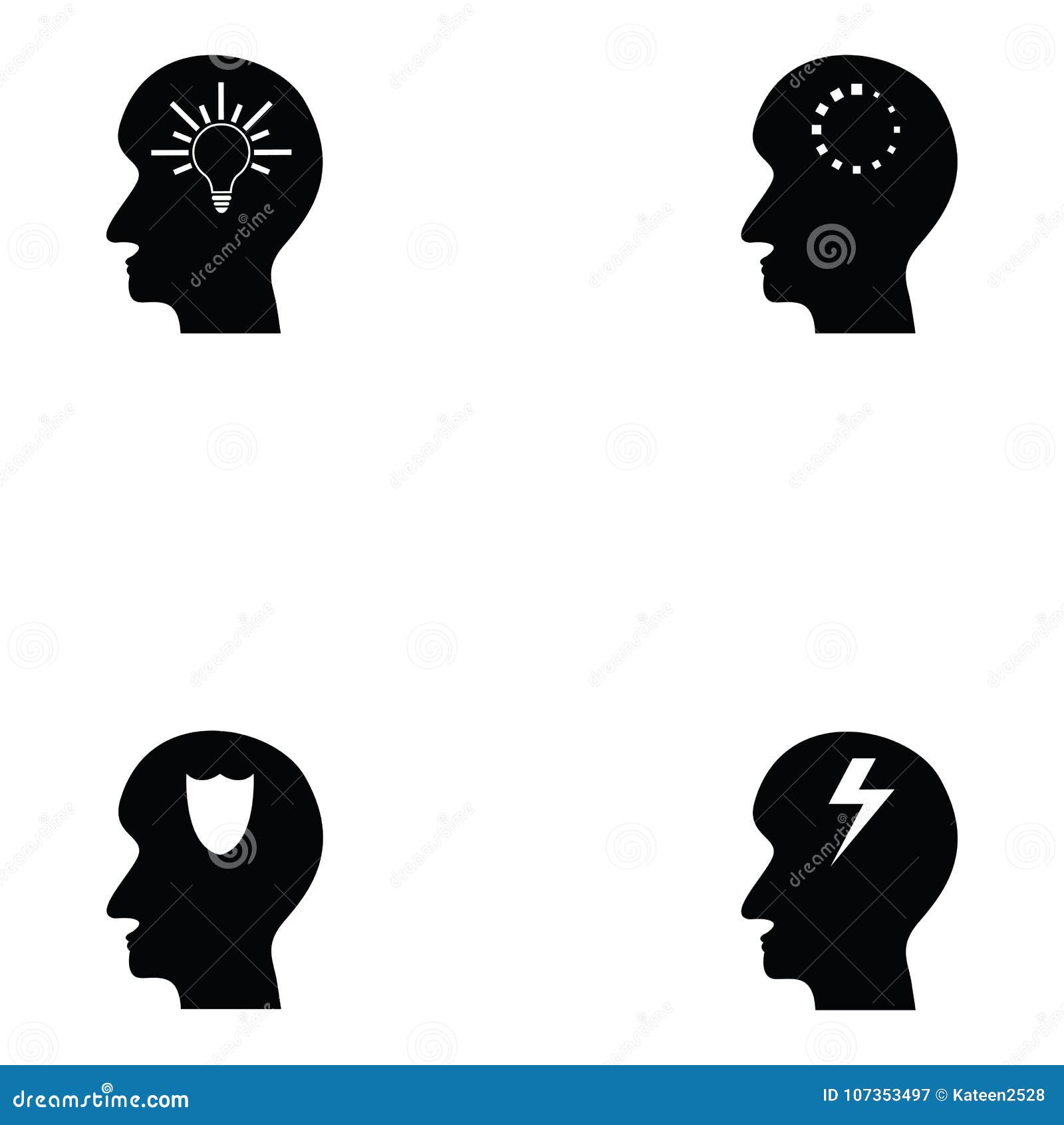 Thoughts icon set stock vector. Illustration of design - 107353497