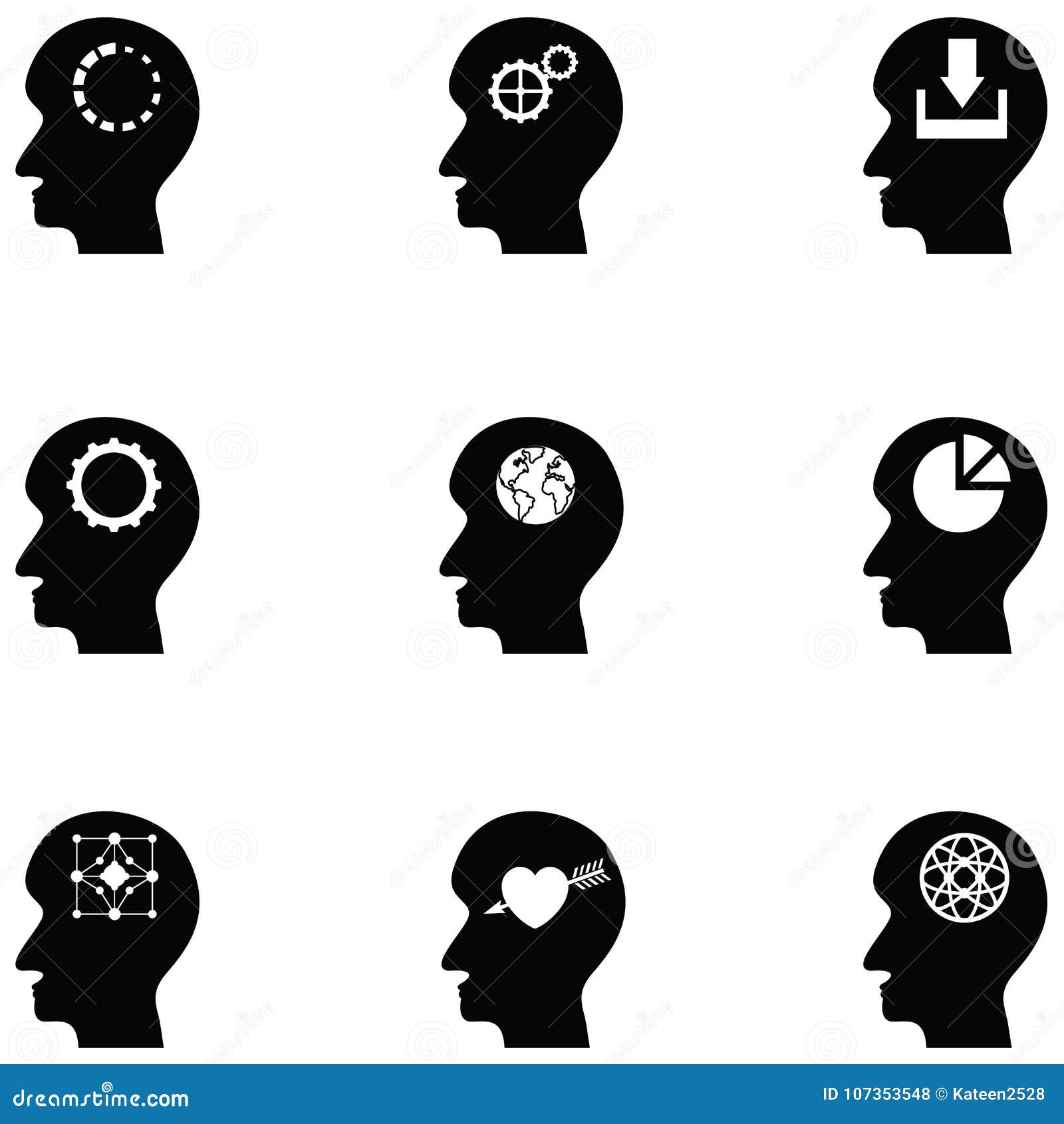 Thoughts icon set stock vector. Illustration of design - 107353548