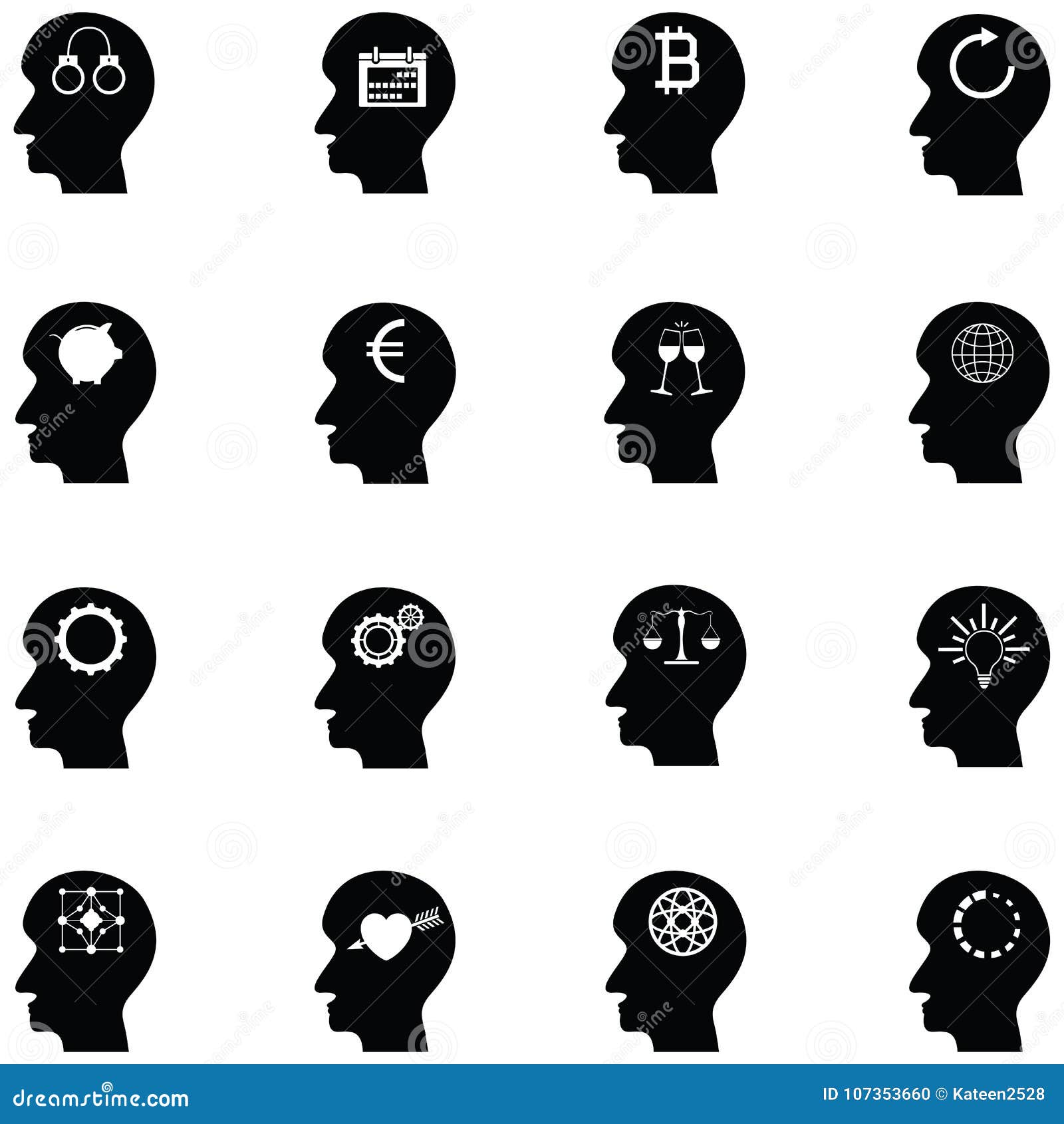 Thoughts icon set stock vector. Illustration of human - 107353660