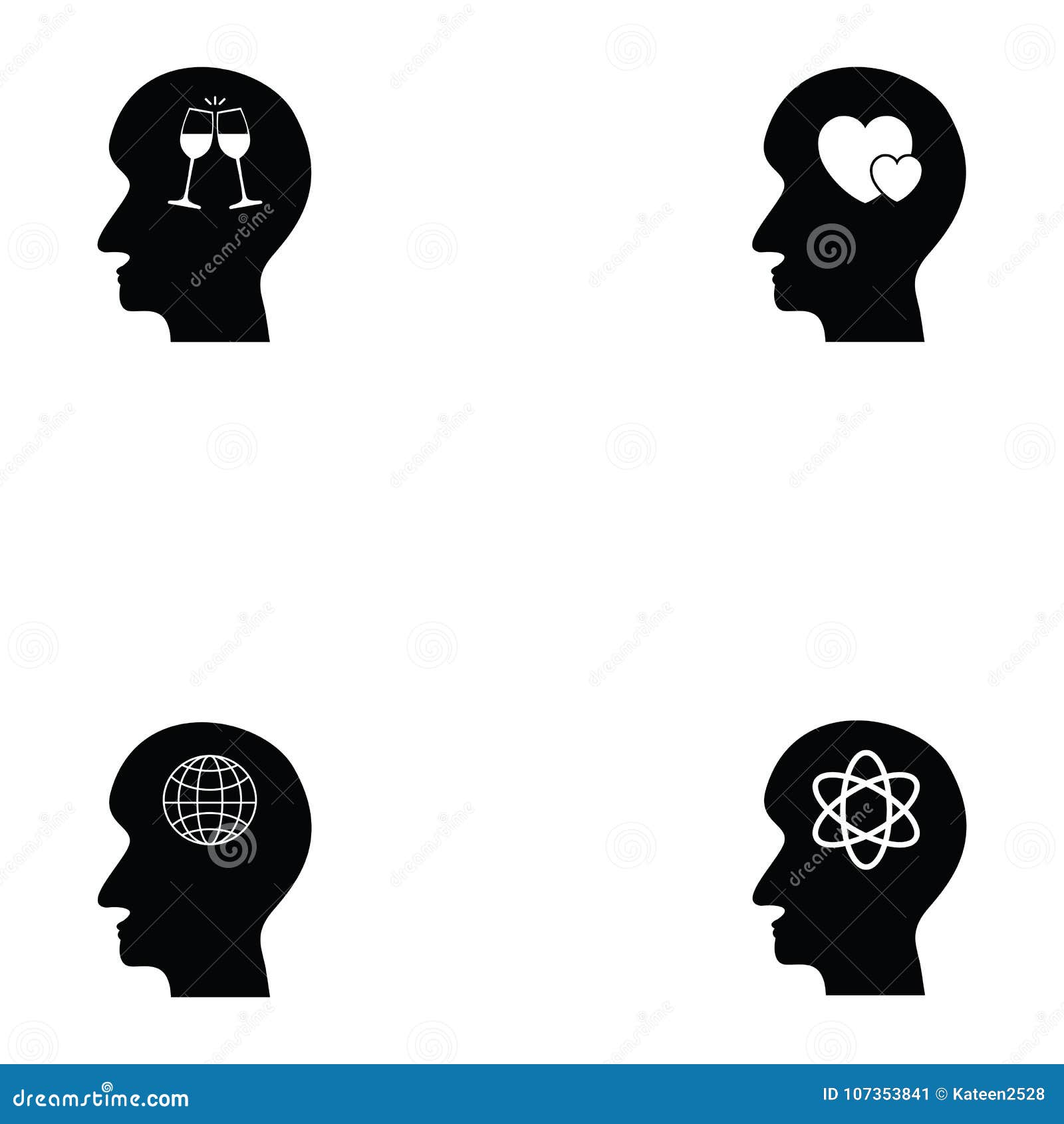Thoughts icon set stock vector. Illustration of concept - 107353841