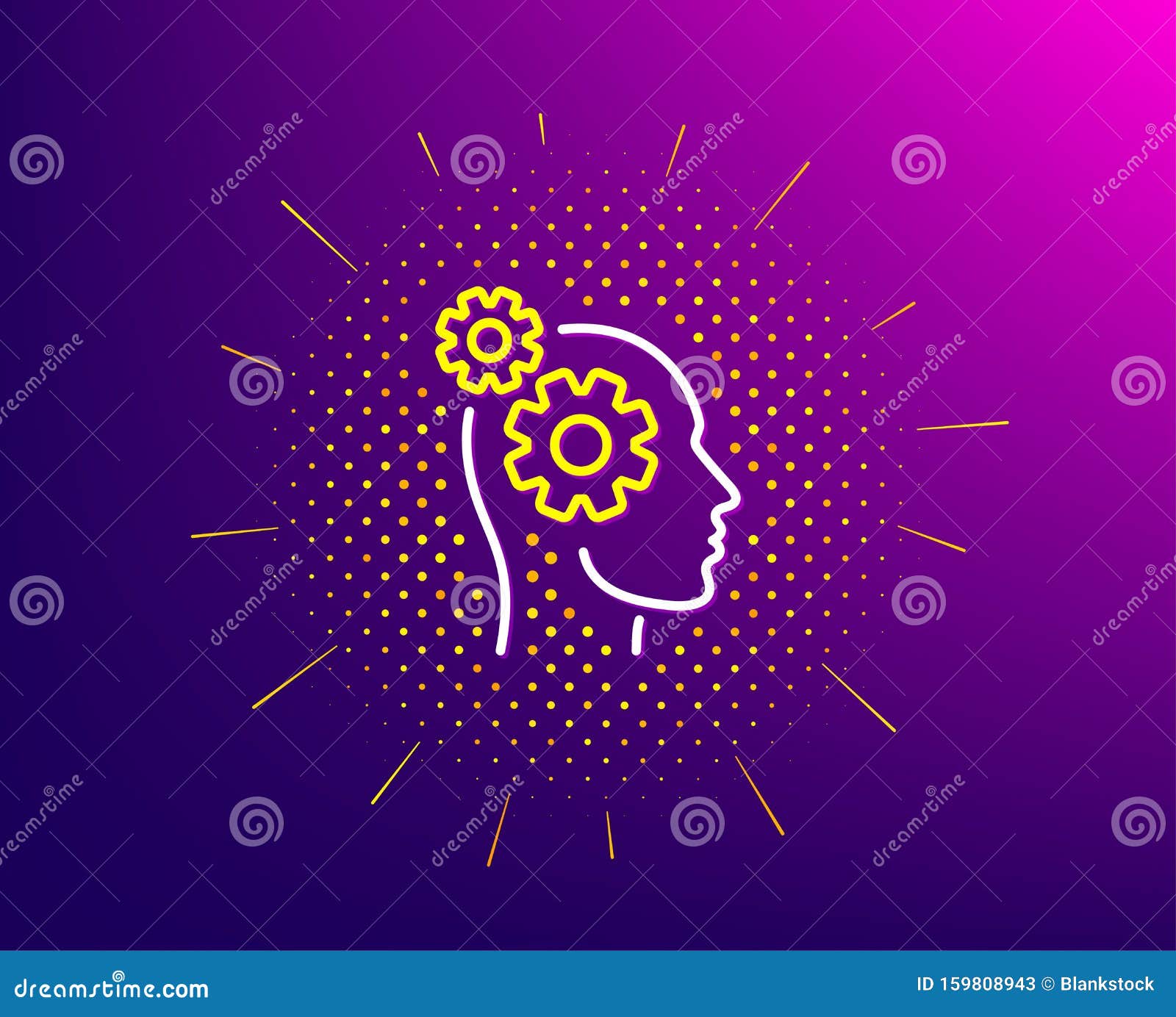 Thoughts Line Icon. Teamwork Sign. Core Value. Minimal Line Pattern ...