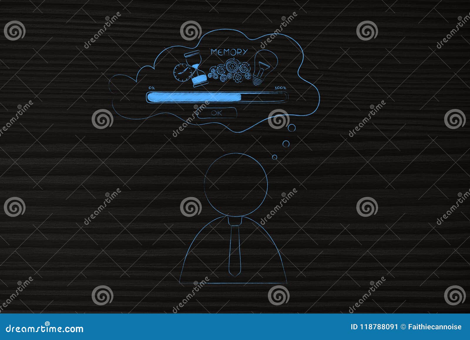 Business Man with Comic Bubble with Memory Loading Icon Made of Stock ...