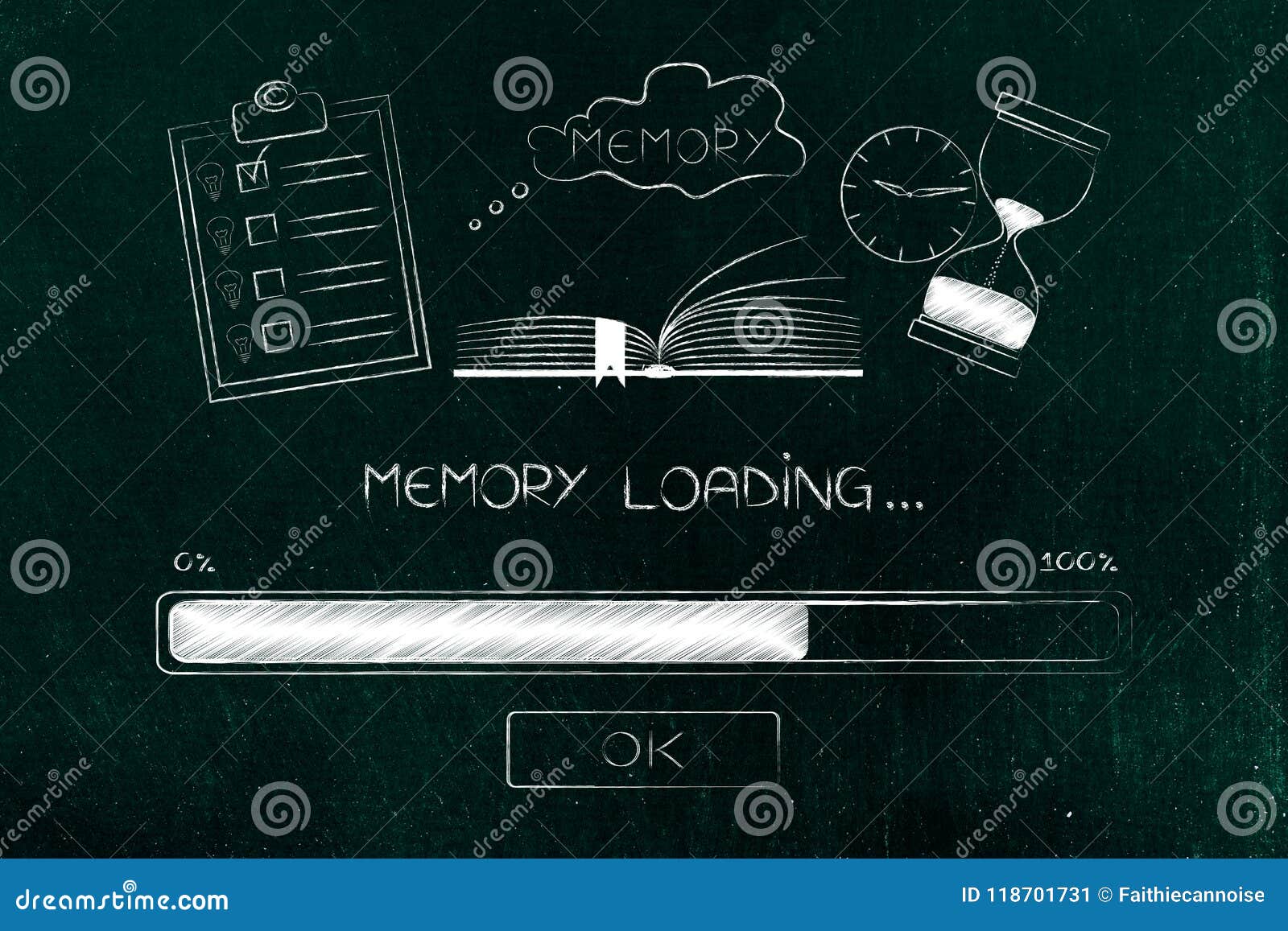 Progress Bar Loading with Memory Icon Made by Book with To Do Li Stock ... Progress Bar Loading with Memory Icon Made by Book with To Do Li Stock ...