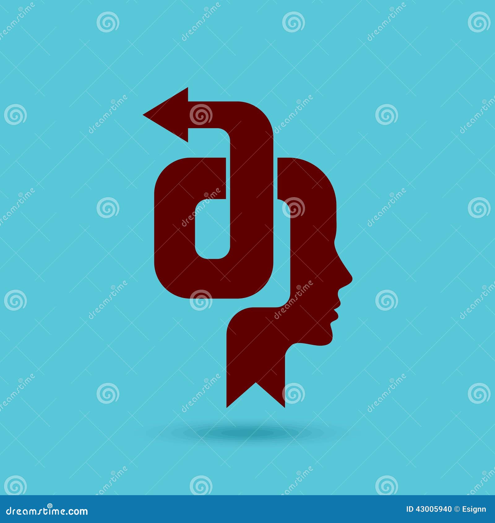 Thoughts and Options Head with Arrow . Stock Vector - Illustration of ...