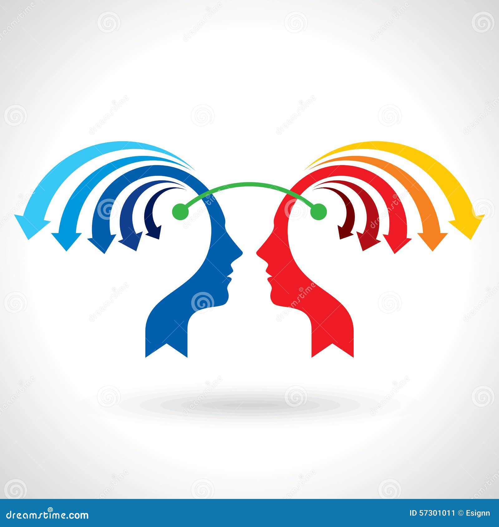 Thoughts and Options. Illustration of Head with Arrows Stock Vector ...