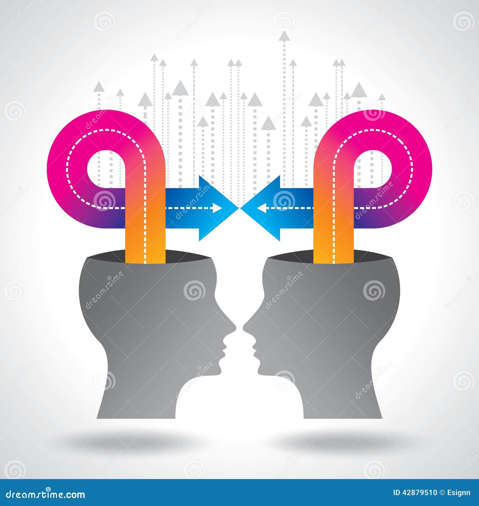 Thoughts and Options. Vector Illustration of Head with Arrows Stock ...