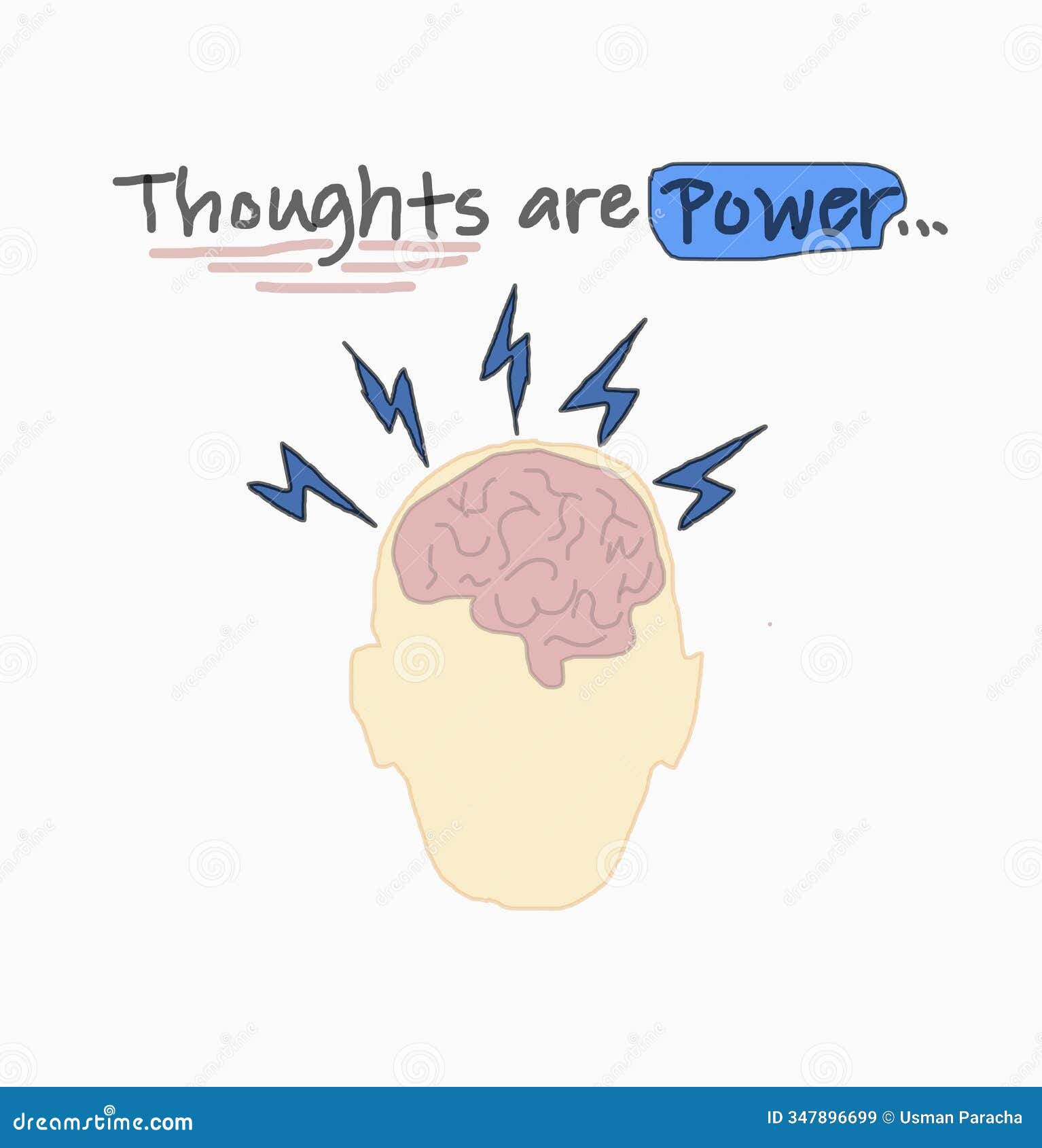 Thoughts are Power... stock illustration. Illustration of poster ...