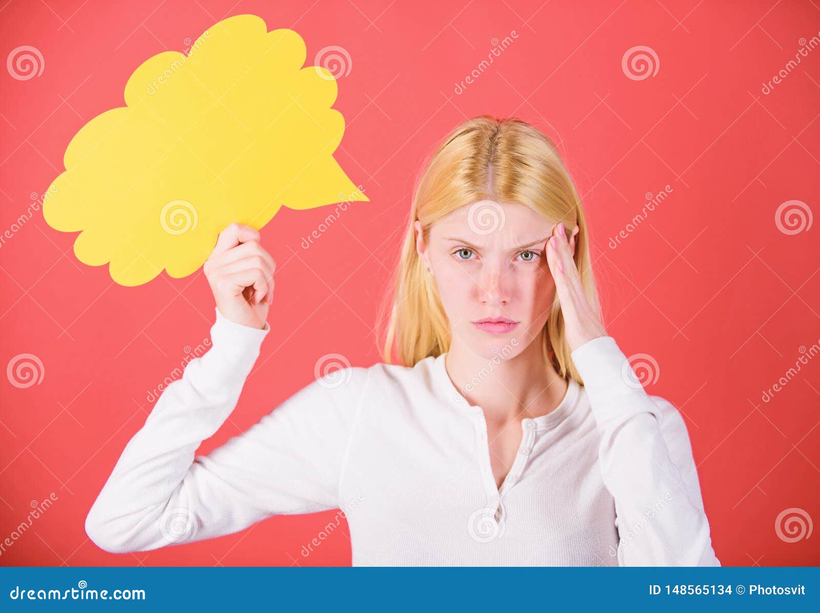 Thoughts of Thoughtful Adorable Woman. Decision and Solution. Solve ...