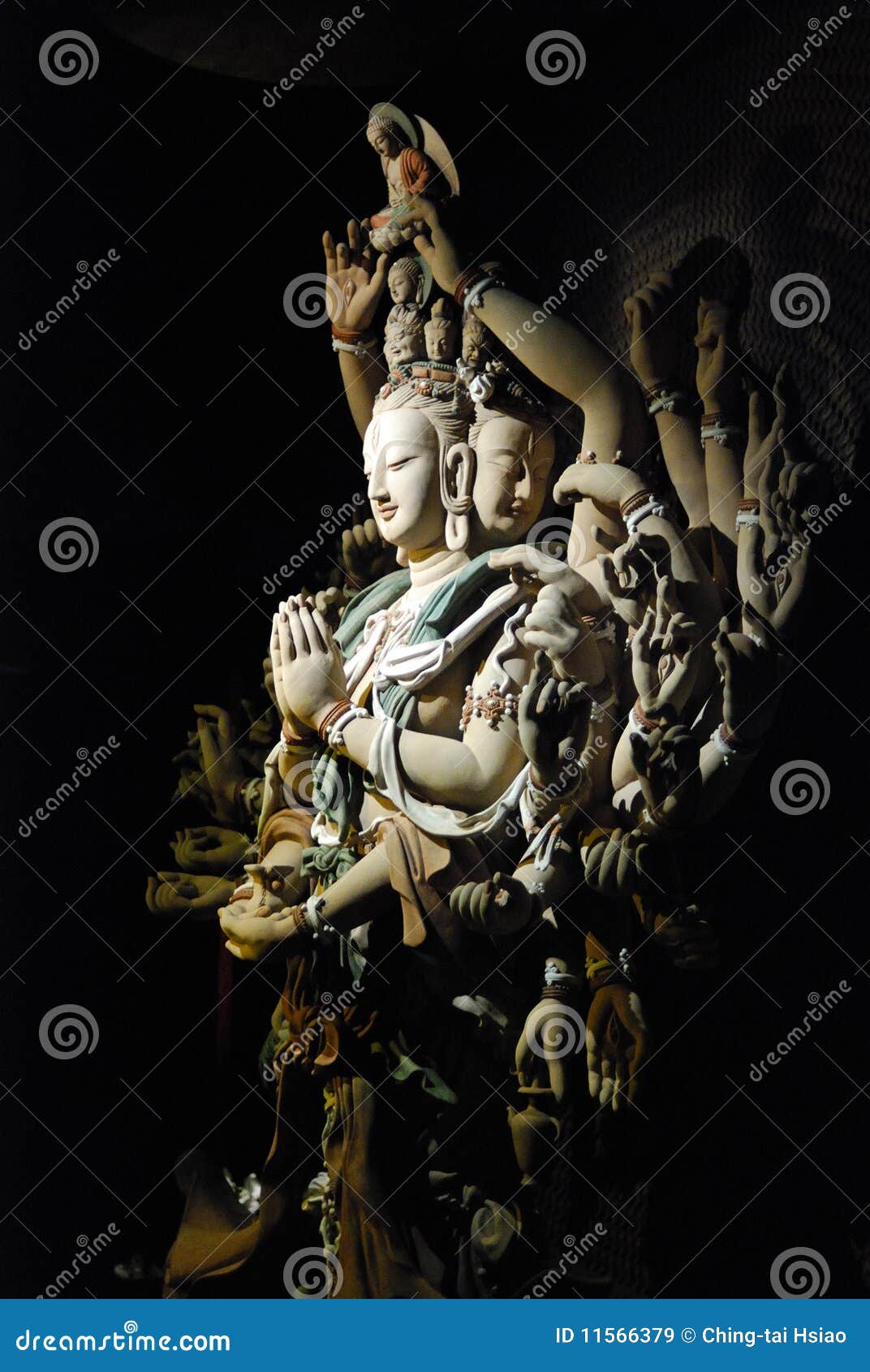 Thousand-hand Bodhisattva stock image. Image of head - 11566379