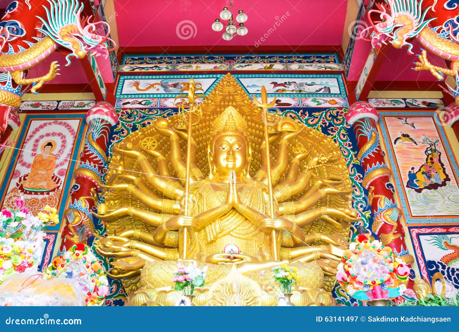The thousand Hands Guanyin stock image. Image of hands - 63141497