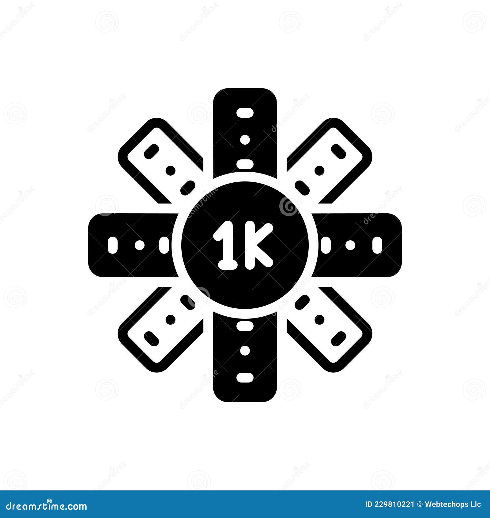 Black Solid Icon for Thousand, Mile and Count Stock Illustration ...