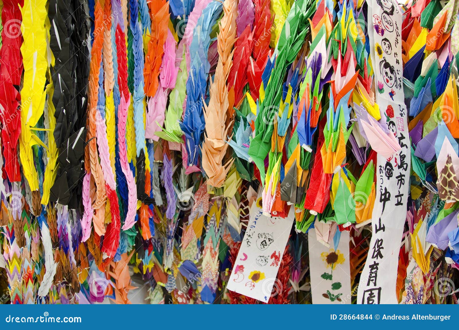 Thousand origami cranes stock photo. Image of folded - 28664844