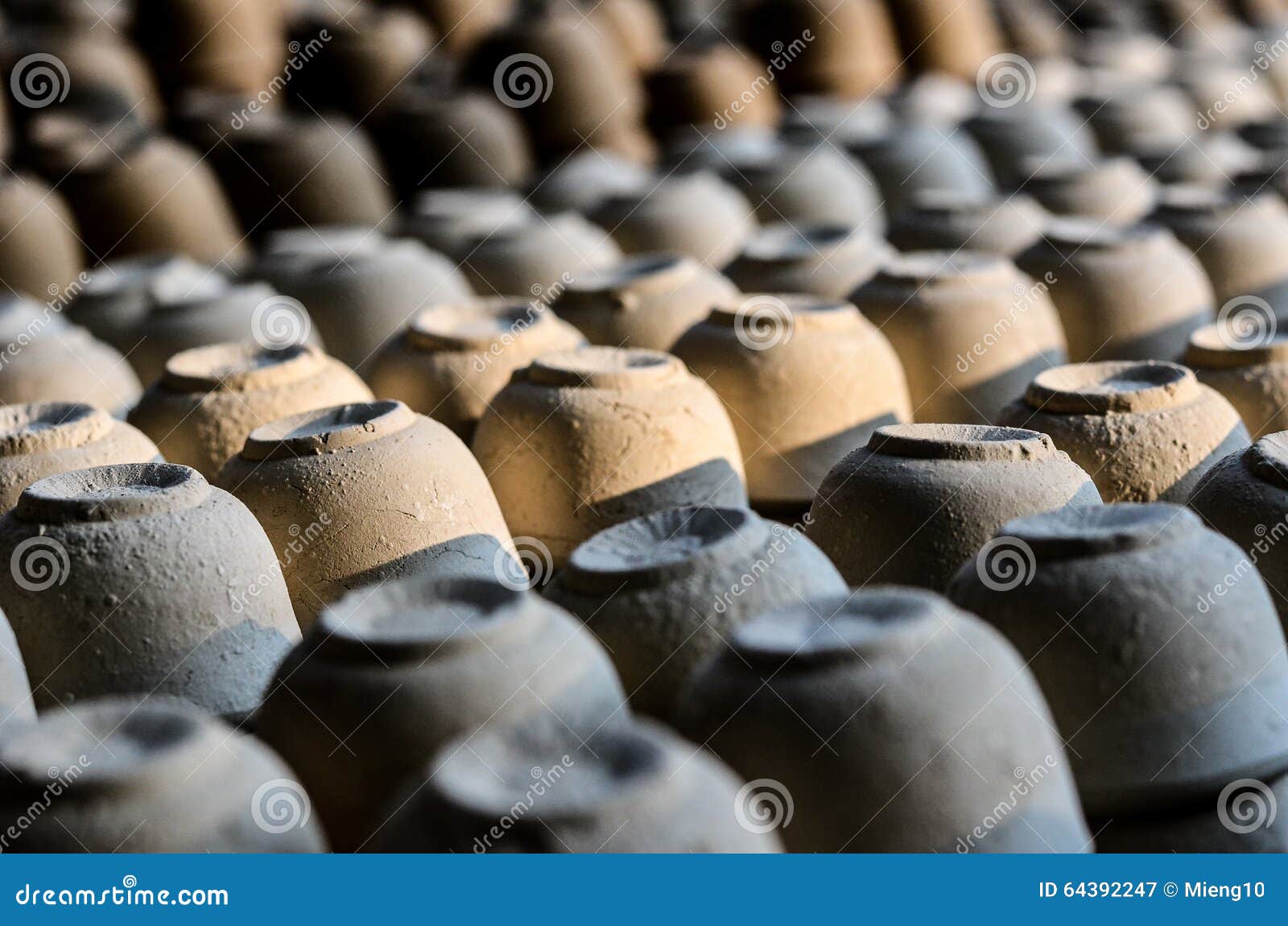 Thousand of Pottery Bowls Drying in the Hot Sun Stock Image - Image of ...