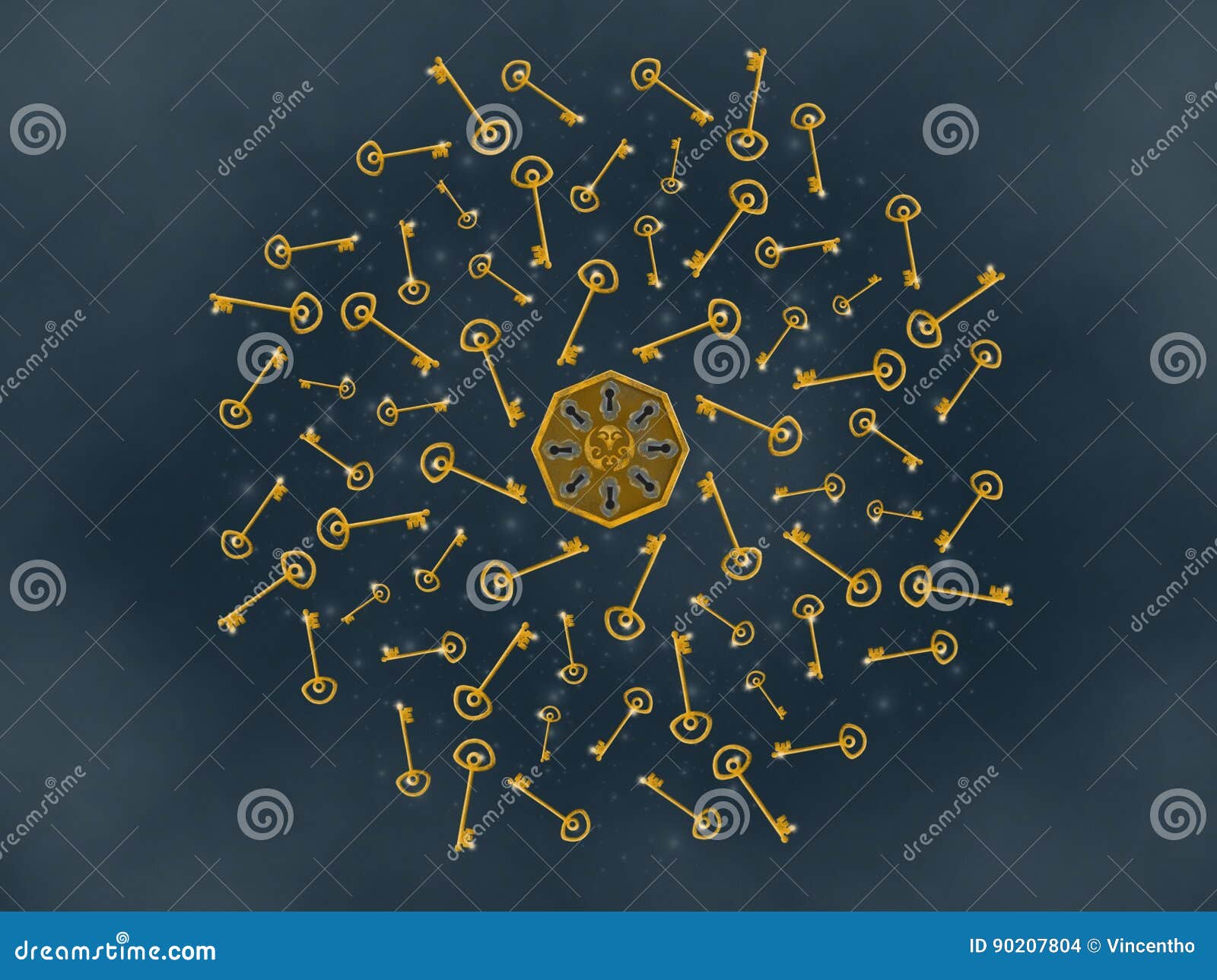 Thousands Keys and Lock Illustration Stock Photo - Illustration of ...