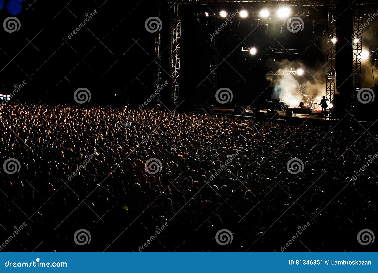 Thousands of People Crowd at Night Concert Stock Image - Image of ...