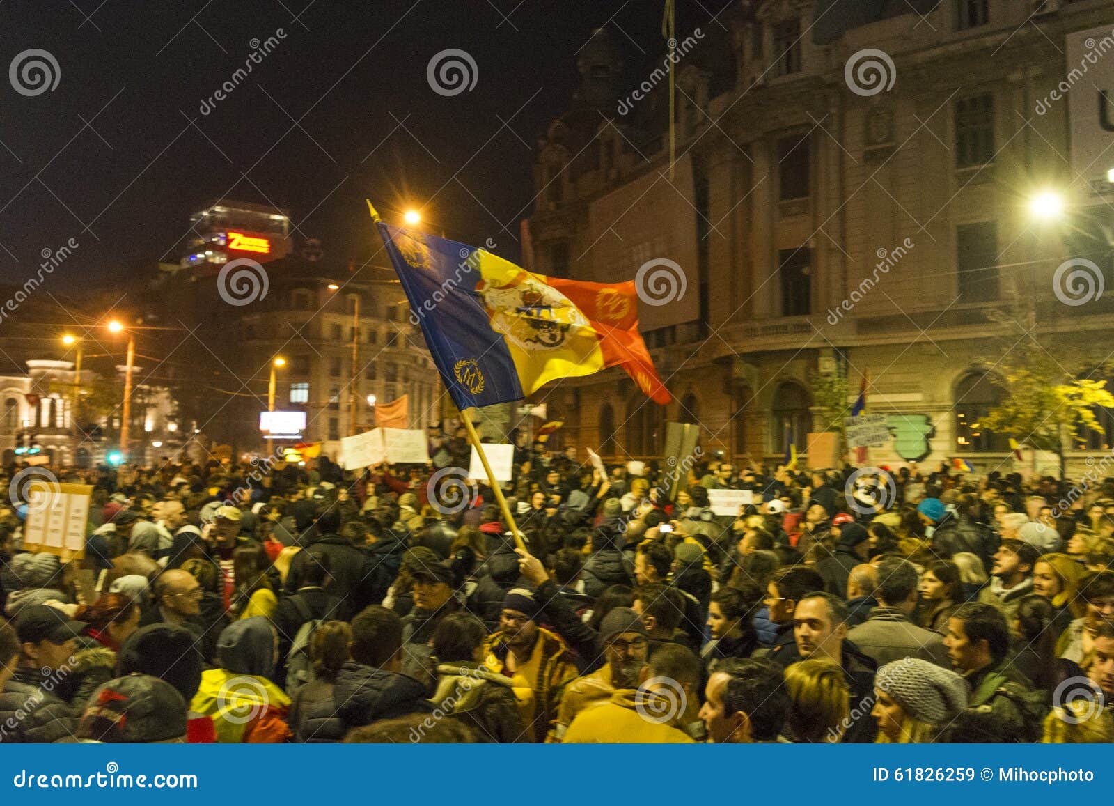 Thousands Protesters in Bucharest Editorial Stock Image - Image of ...