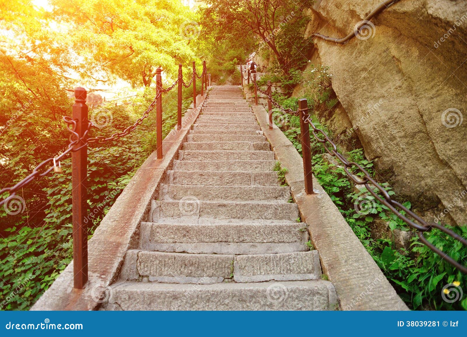 Thousands Steps at Huashan Mountain Stock Image - Image of foot ...