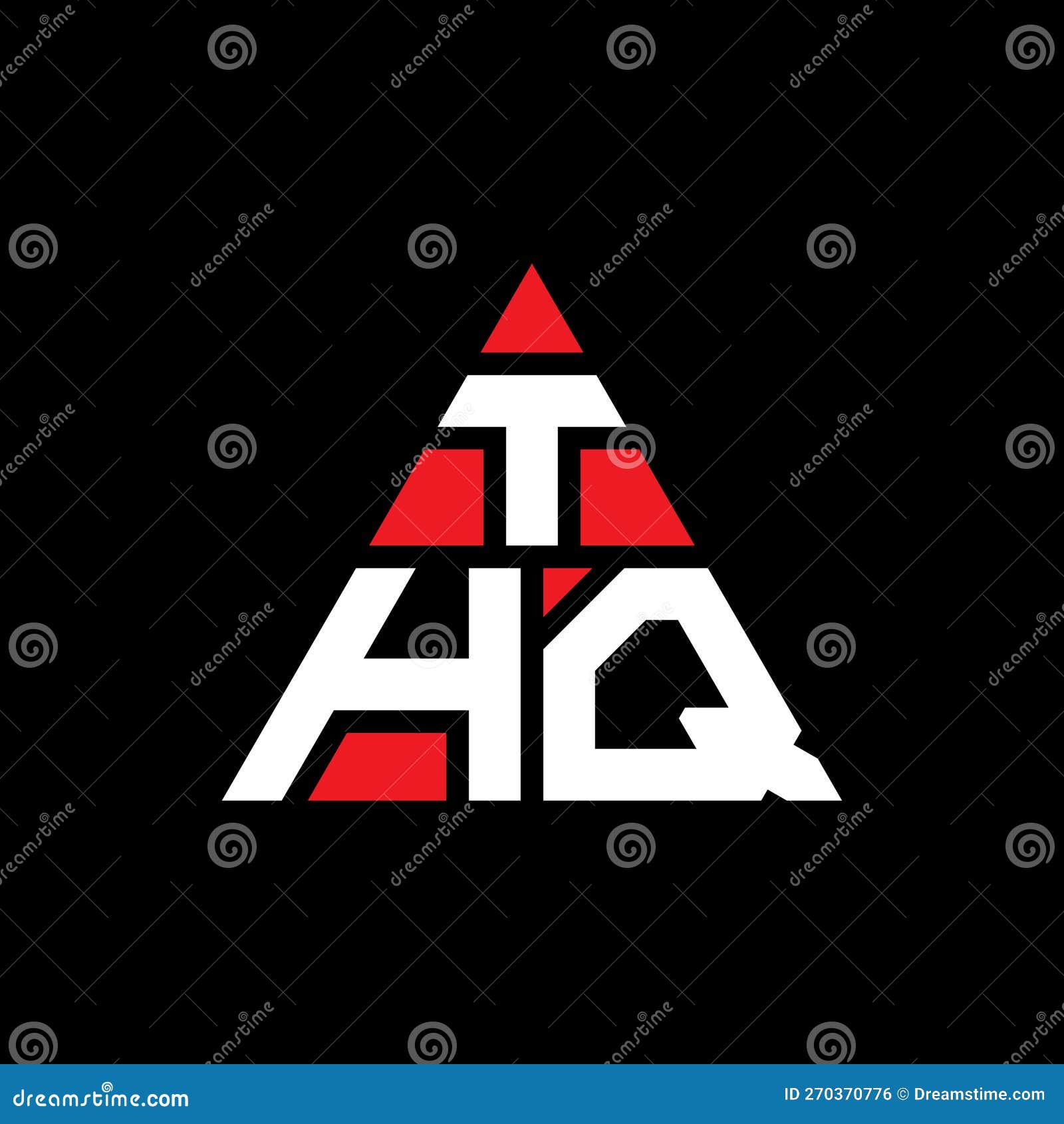 THQ Triangle Letter Logo Design with Triangle Shape. THQ Triangle Logo ...