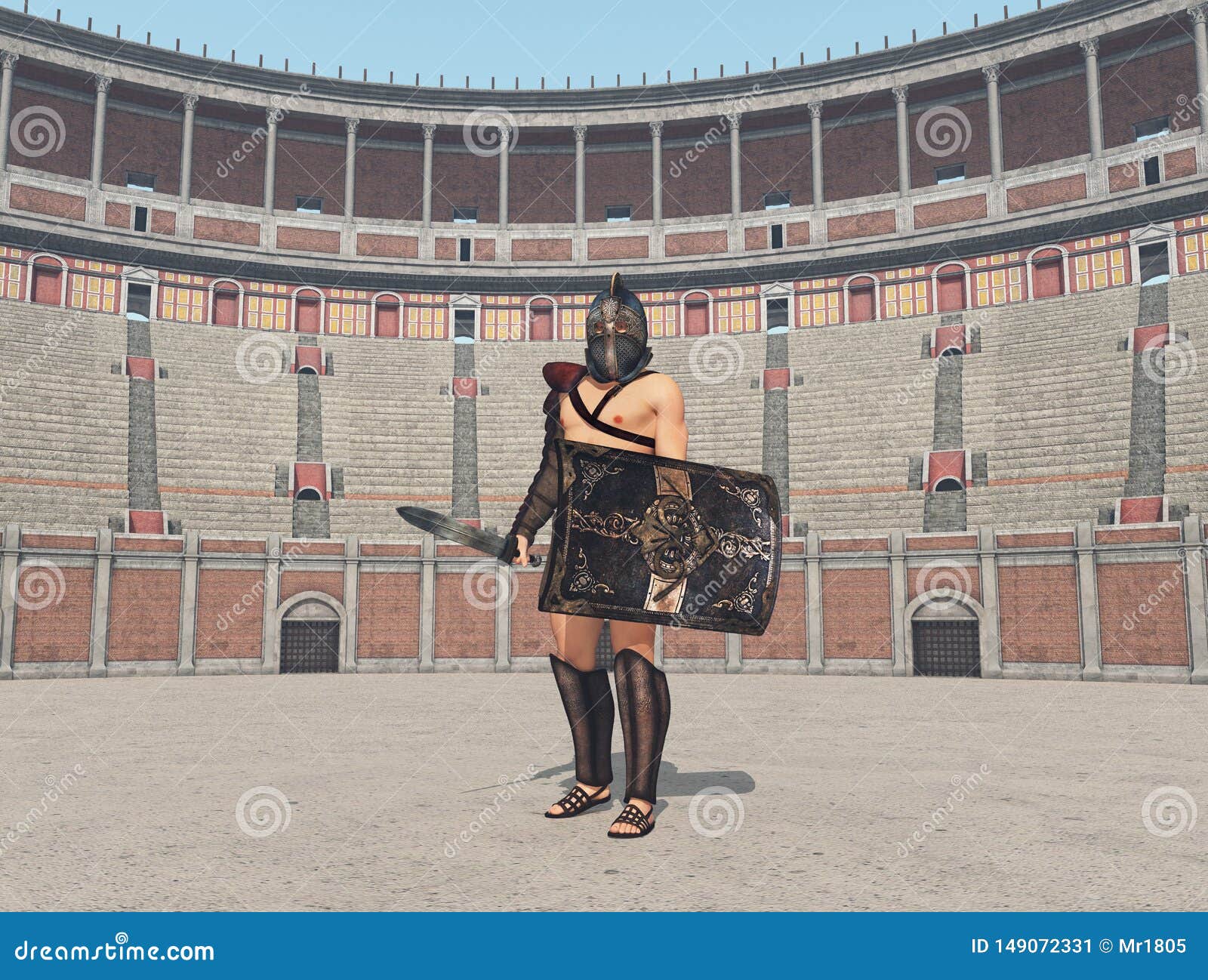 Thracian Gladiator in the Colosseum in Ancient Rome Stock Illustration ...